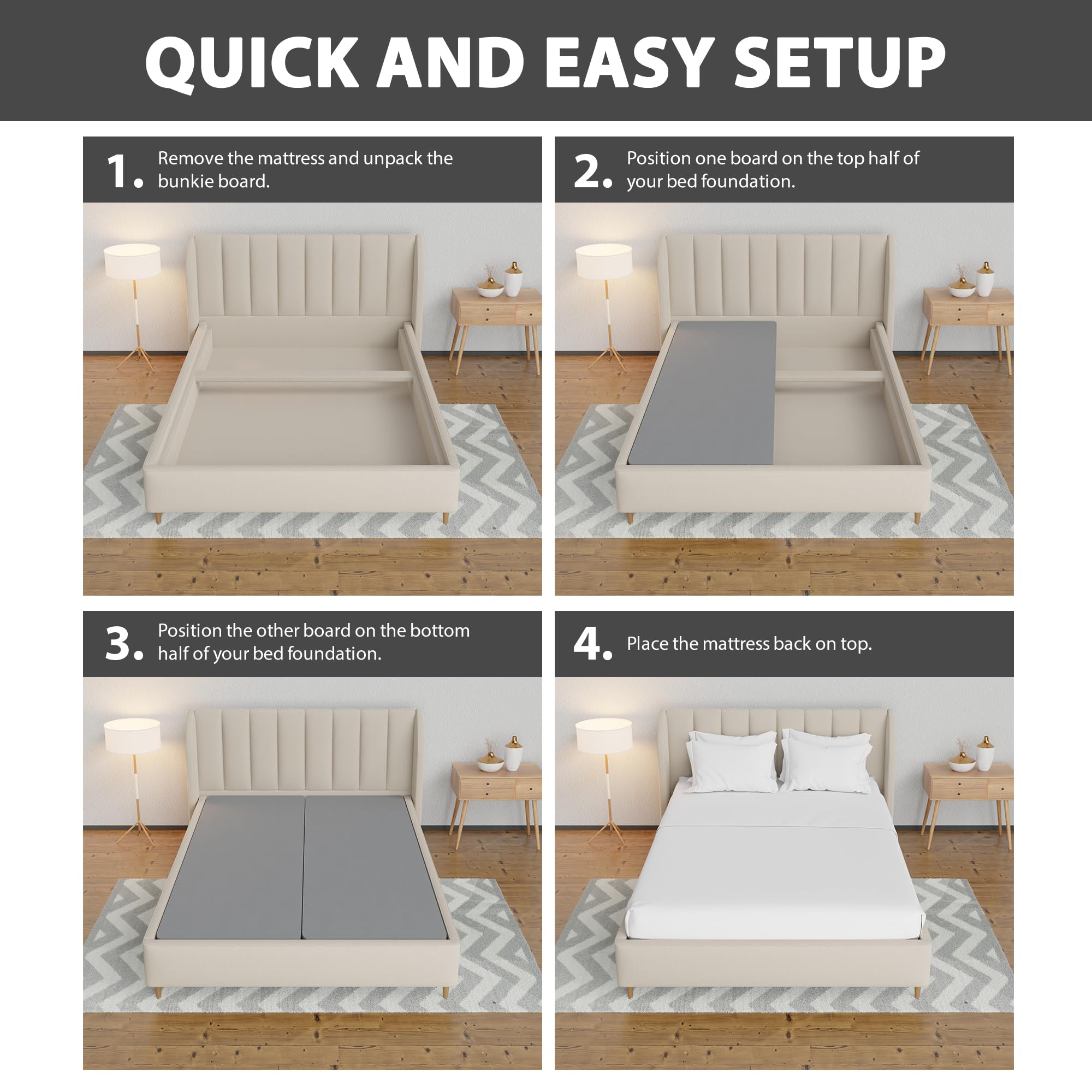 Bunkie Boards Mayton 1.5-Inch Split Fully Assembled Bunkie Board For ...