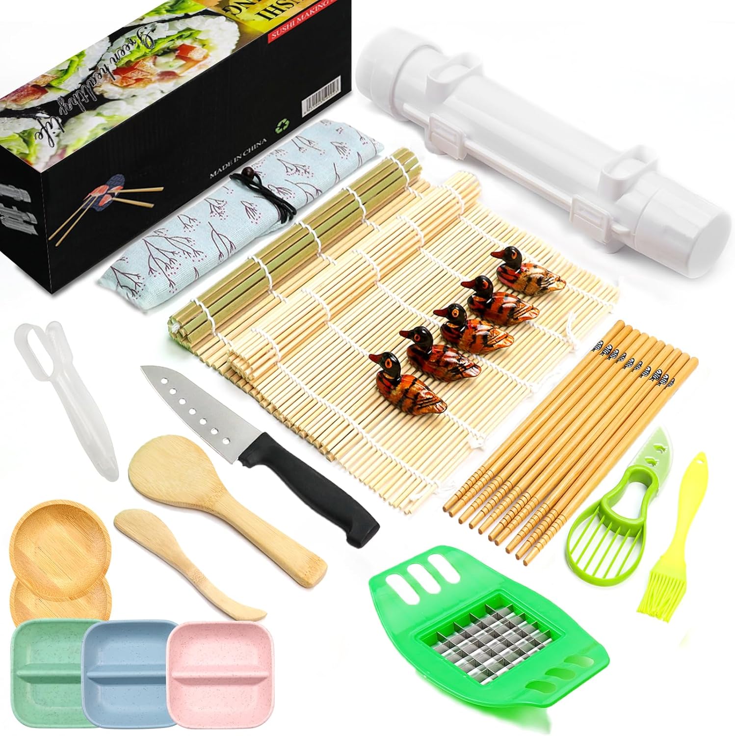 Amazon.com | Sushi Making Kit, 26 PCS All In One Sushi Bazooka Maker ...