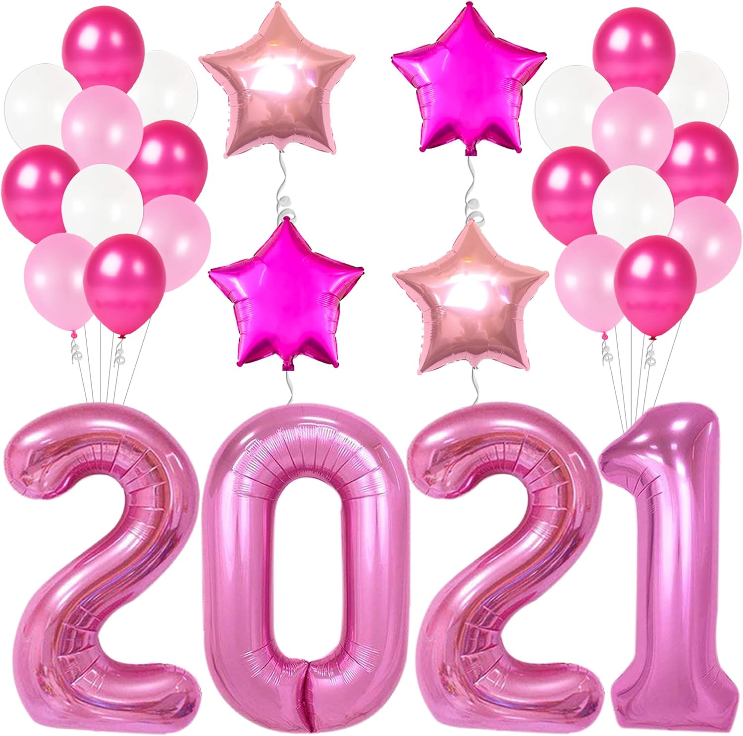 Amazon.com: Pink 2021 Balloons for Graduation Decorations - Large, 40 ...