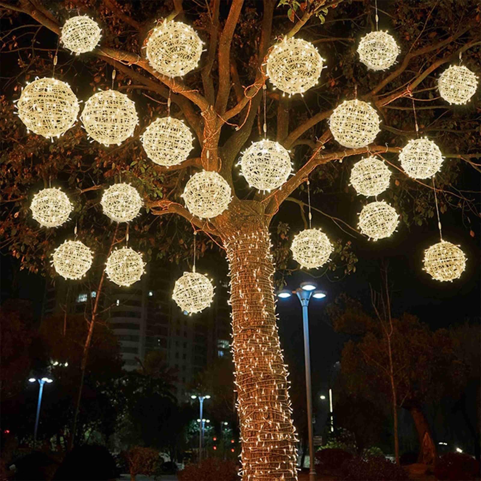 1pcs Solar Christmas Ball Lights for Tree Hanging Outdoor LED Globe ...