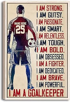 Amazon.com: Personalized Soccer Poster & Framed Canvas, I Am Goalkeeper ...