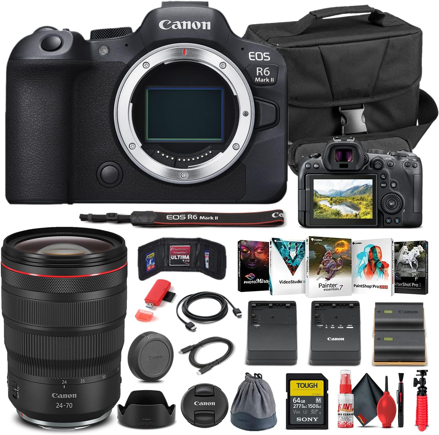 Amazon.com : Canon EOS R6 Mark II Mirrorless Camera (5666C002) + Canon ...