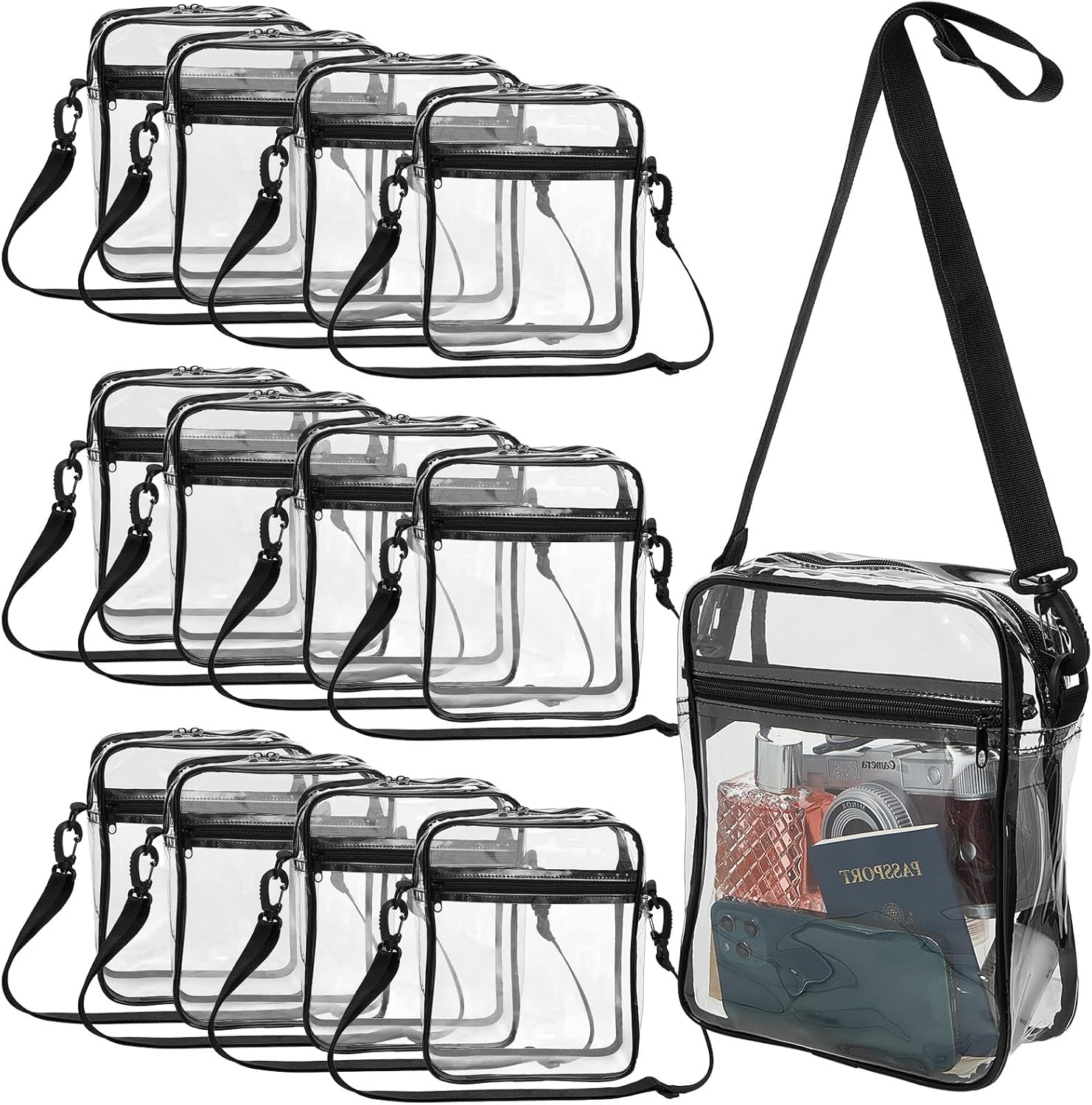 Amazon.com: Huhumy 12 Pcs Clear Purses for Women Stadium Approved Clear ...