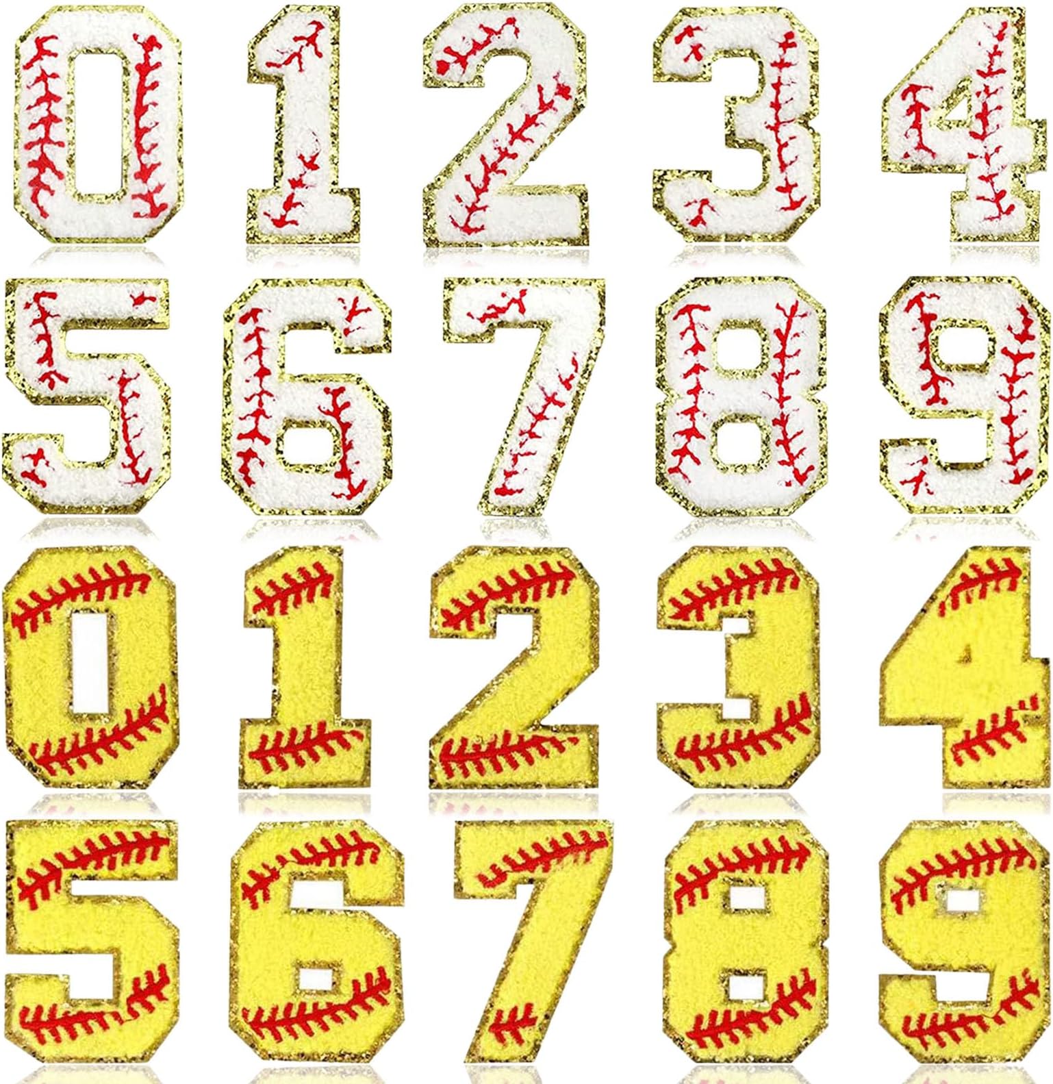 Amazon.com: YOKUSHI 20 PCS Baseball and Softball Iron on Chenille ...