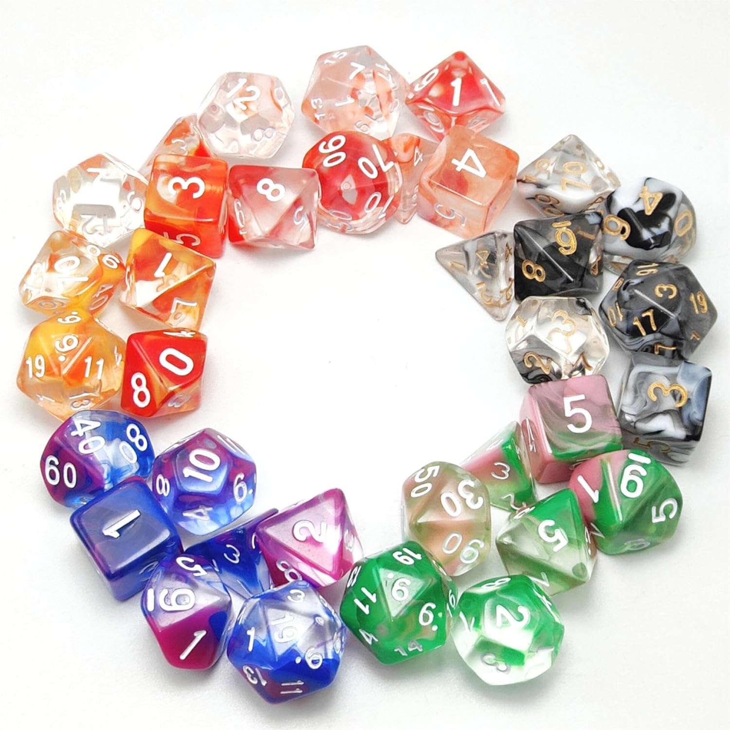 Amazon.com: DND Transparent Dice Set Polyhedral - IDTQ Dungeons and ...