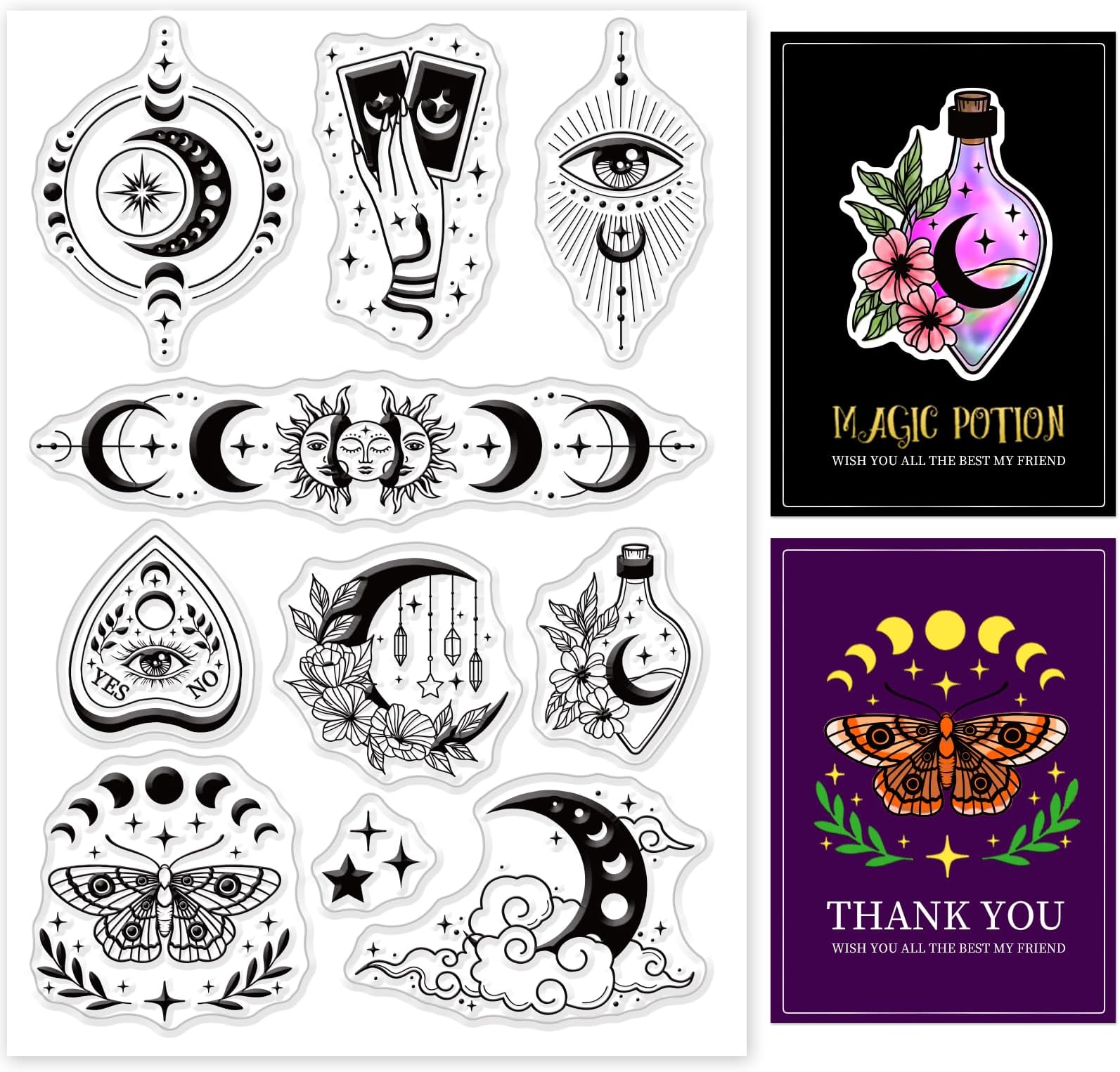 Amazon.com: Triple Goddess Moon Waxing Full Waning Pentacle Rectangle ...