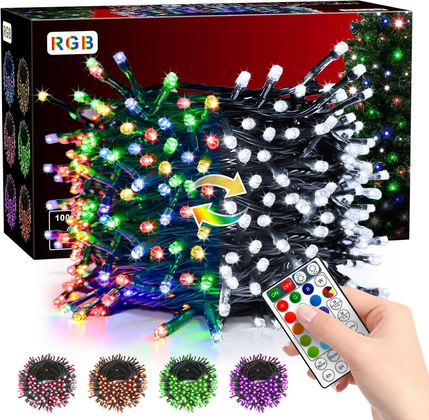 Voolex RGB Halloween Christmas Lights 200 Led 66Ft, Decorative Led ...