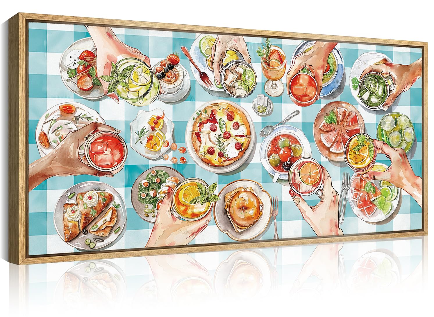 Amazon.com: ANHUIB Large Kitchen Wall Art 20x40 Inch Modern Cheers Wall ...