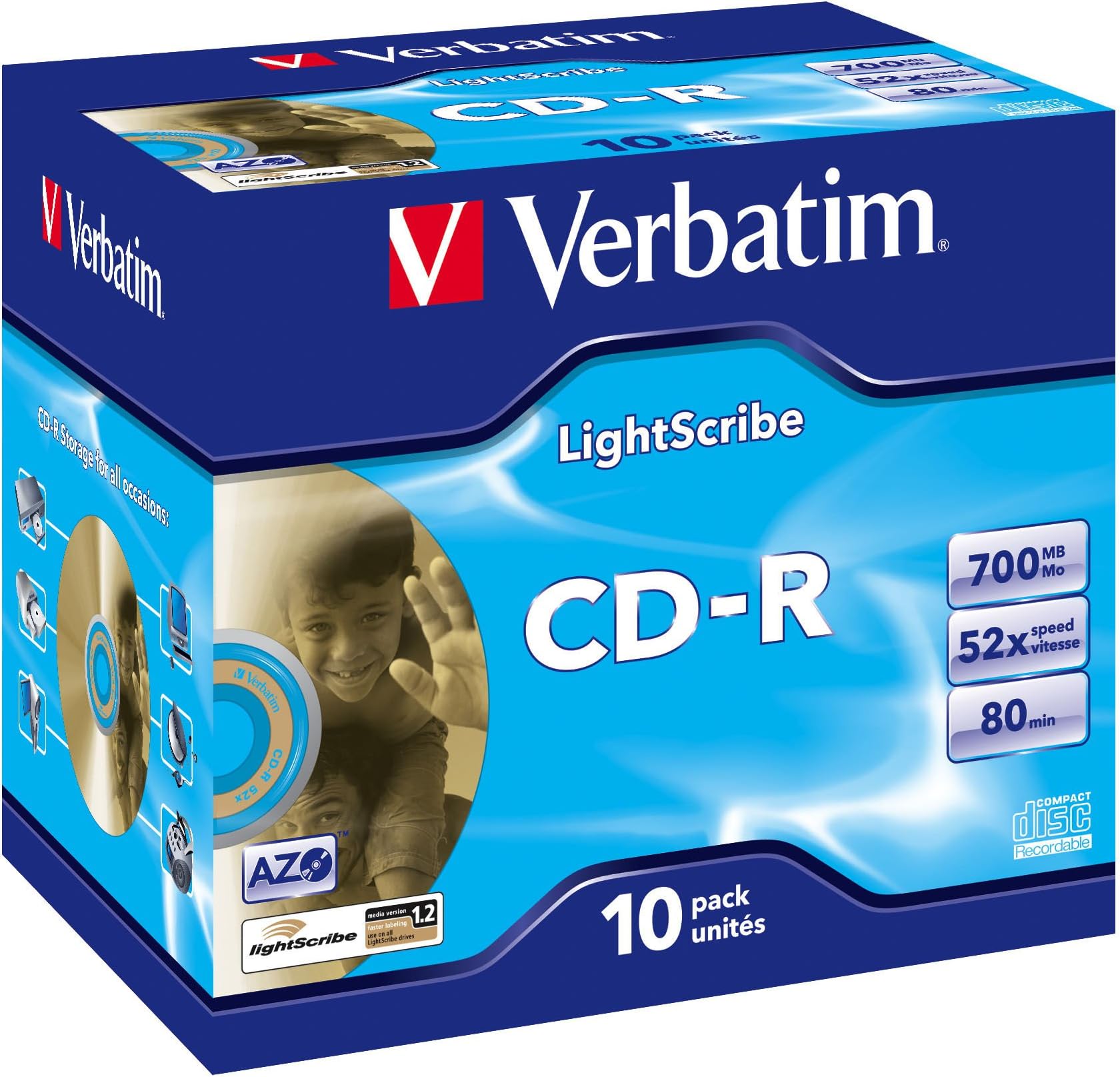 Verbatim 43428 800MB DataLife CD-R - Jewel Cased 10 Pack : Amazon.co.uk ...