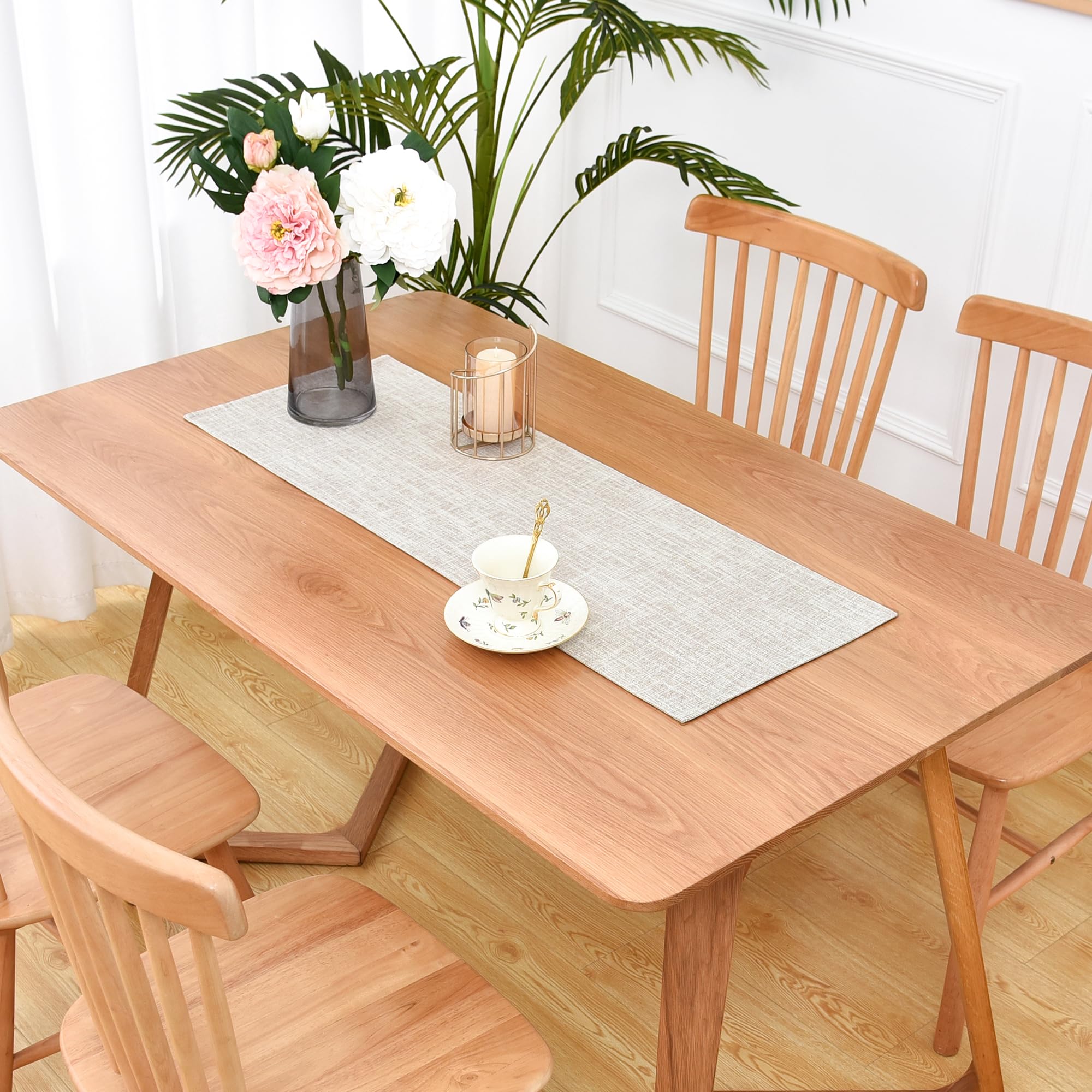 Amazon.com: Small Faux Linen Double Layer Table Runner 36 Inch ...