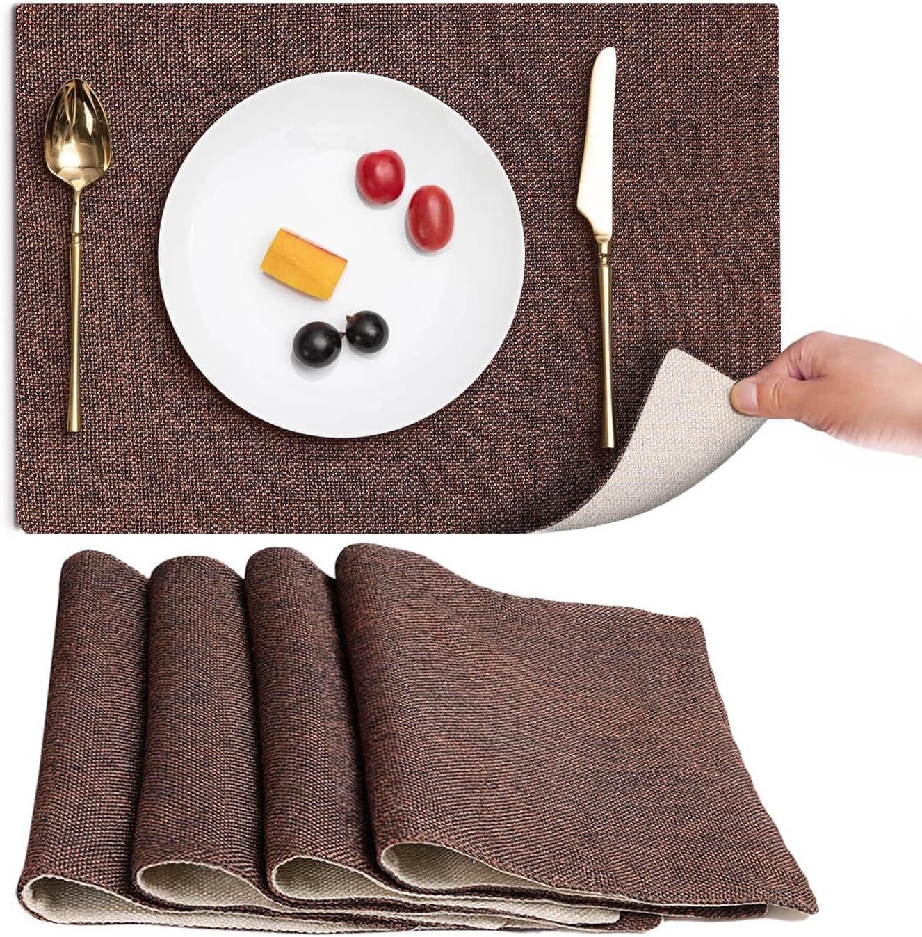 Buy Decor & More Reversible Table Mats | Poly Jute Dining Table Mat ...