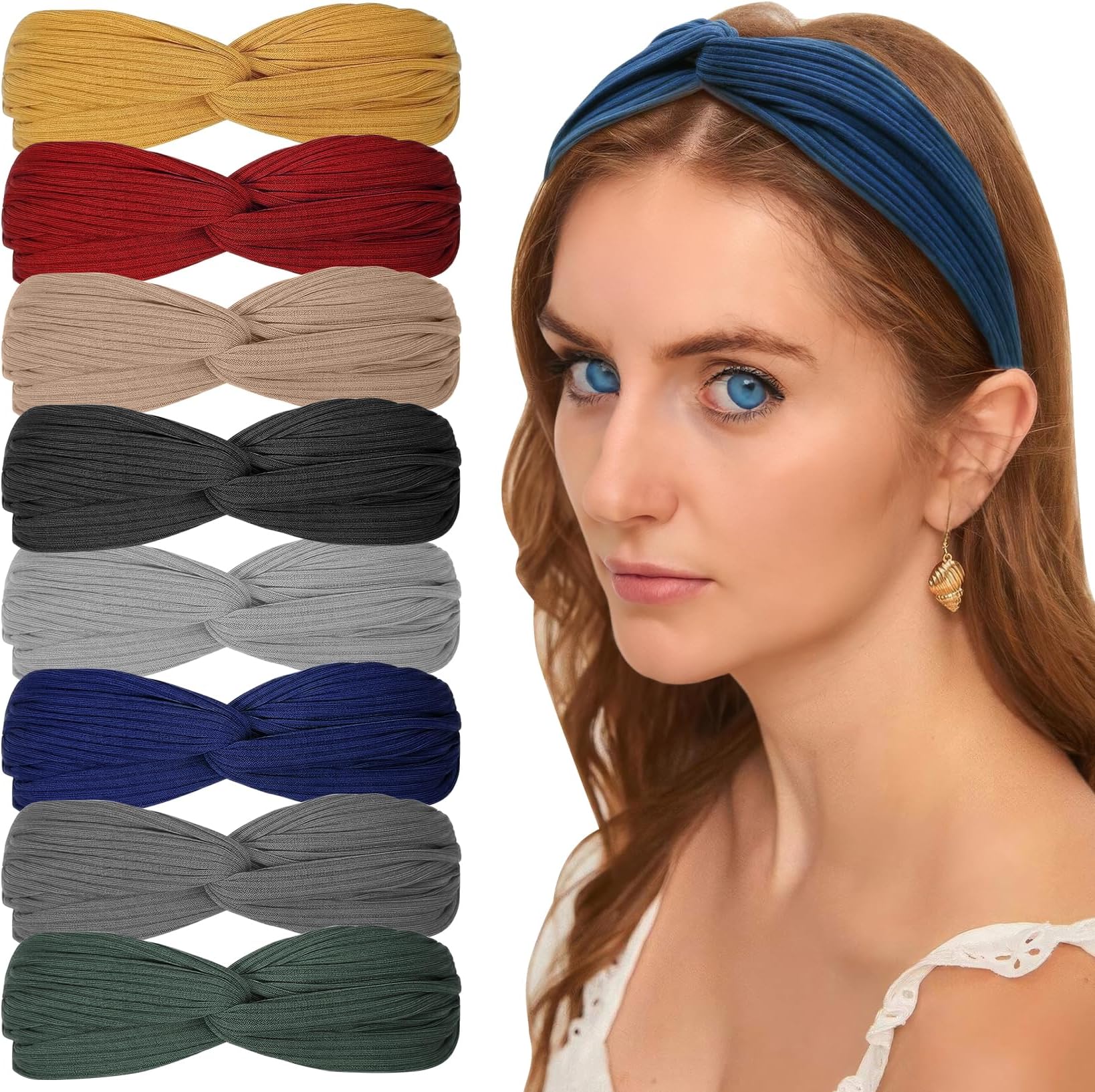 Amazon.com : KAKUGO 8 PCS Cloth Headbands for Women, Stretchy Headbands ...
