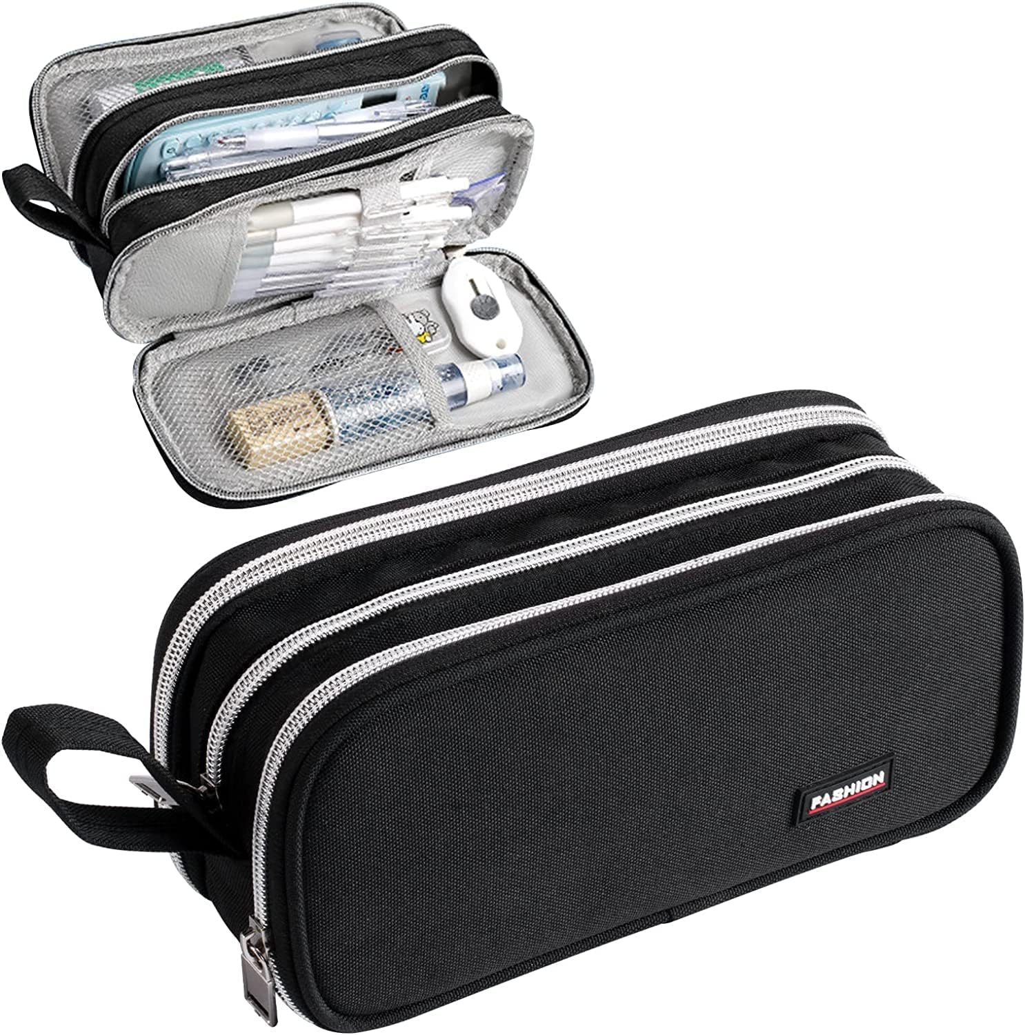 CICIMELON Large Capacity Pencil Case 3 Compartment Pouch Pen Bag for ...