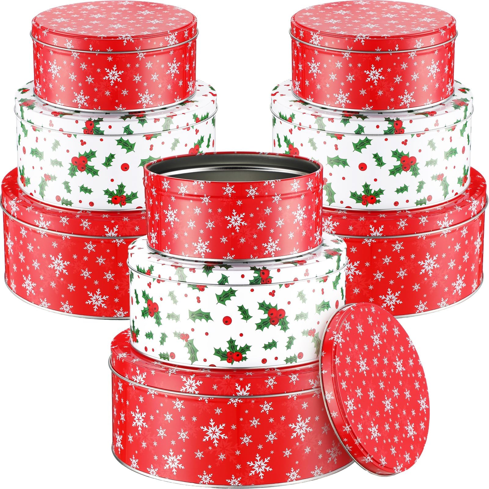 Amazon.com: Angoily Christmas Cookie Tins Set of 3, Metal Christmas Tin ...