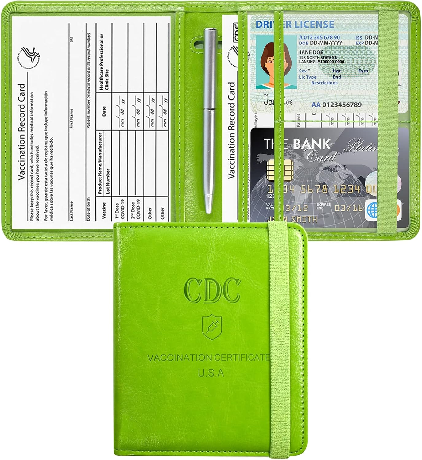 Amazon.com: ACdream Vaccine Card Holder, PU Leather 4x3 CDC Vaccination ...
