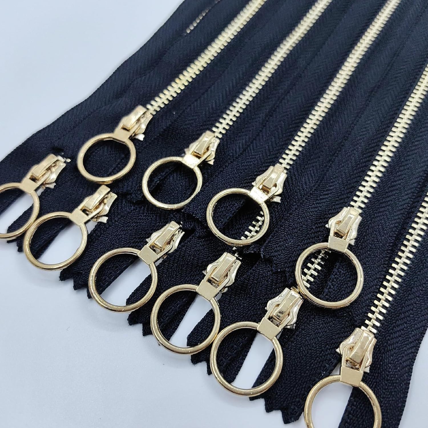 Amazon.com: 10PCS 6Inch (15cm) Metal Zippers Black#3 Golden Plated Bulk ...