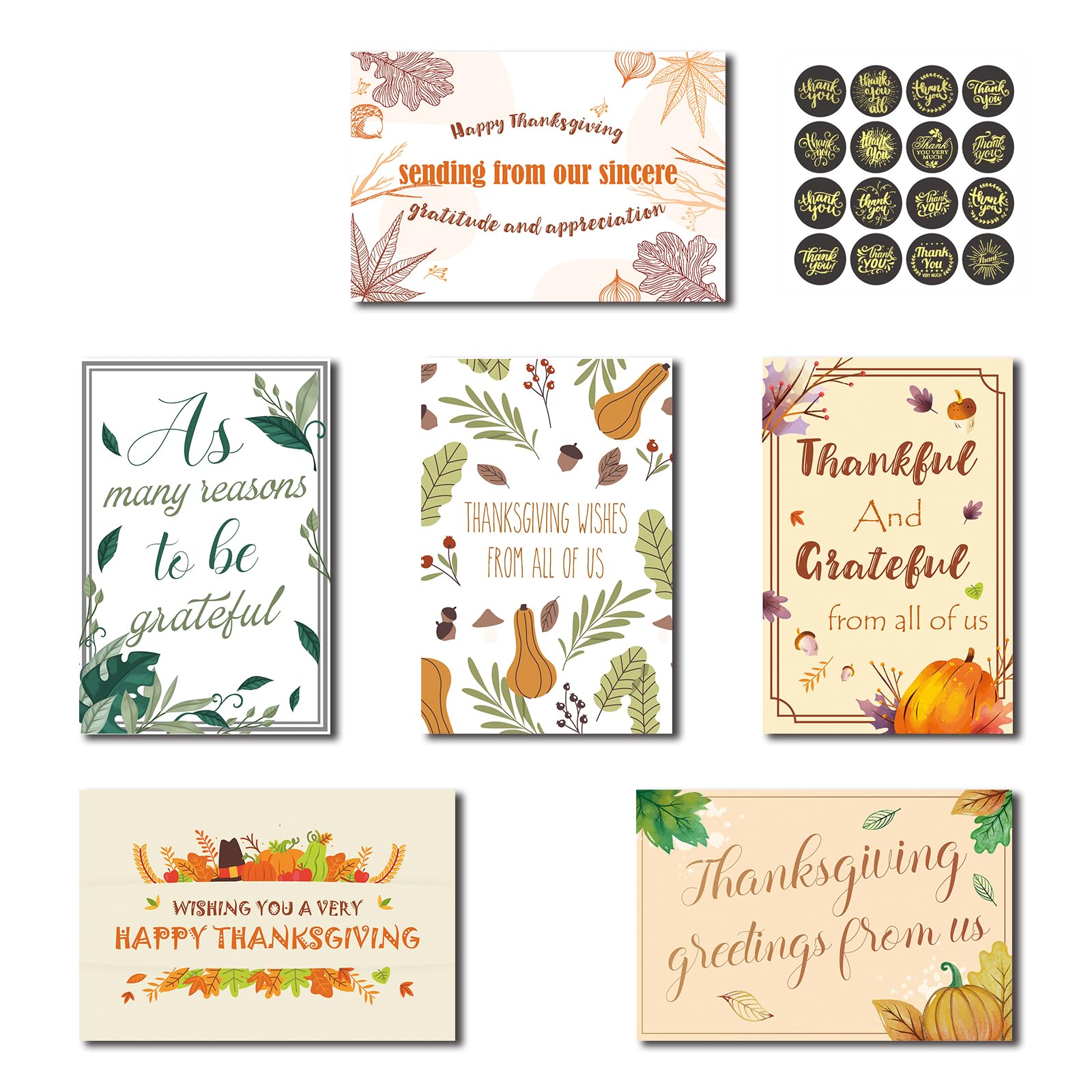 Amazon.com : Omosri 30 Pack Business Thanksgiving Cards for Employee ...