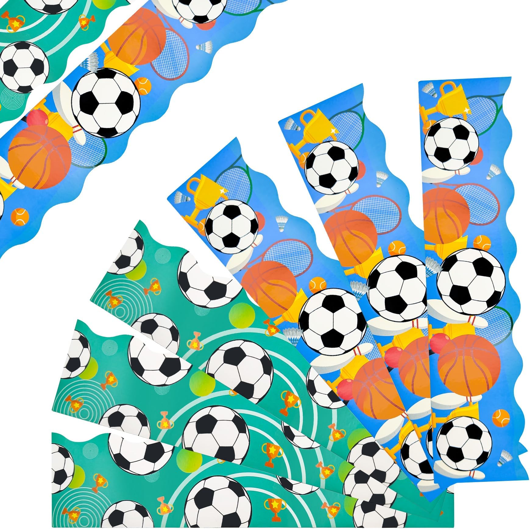 Amazon.com: AnyDesign 69Ft Soccer Bulletin Board Borders Sport Theme ...