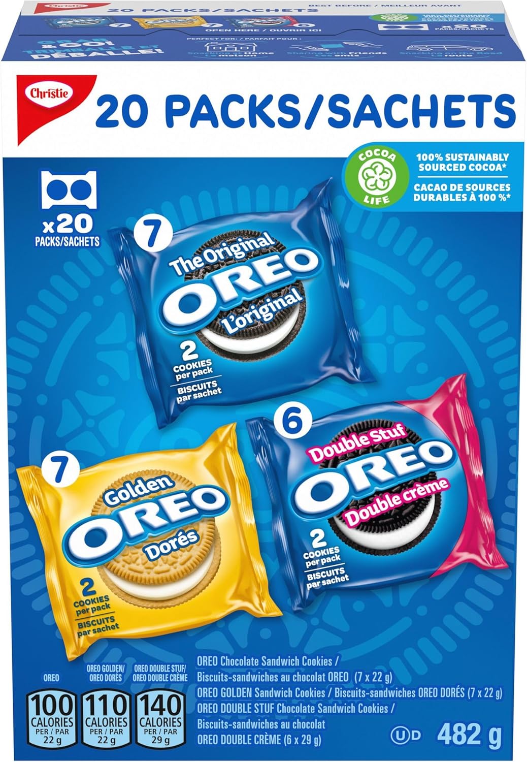 OREO, 20 Snack Packs (Individually Wrapped), 40 Cookies, School, Lunch ...