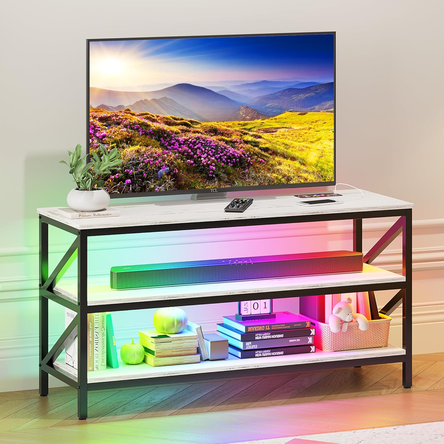Amazon.com: LED TV Stand for 55 Inch TV, Entertainment Center with ...
