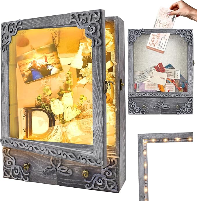 Amazon.com - KWYADLUO Grey Shadow Box Frame 11X16, Large Shadow Box ...