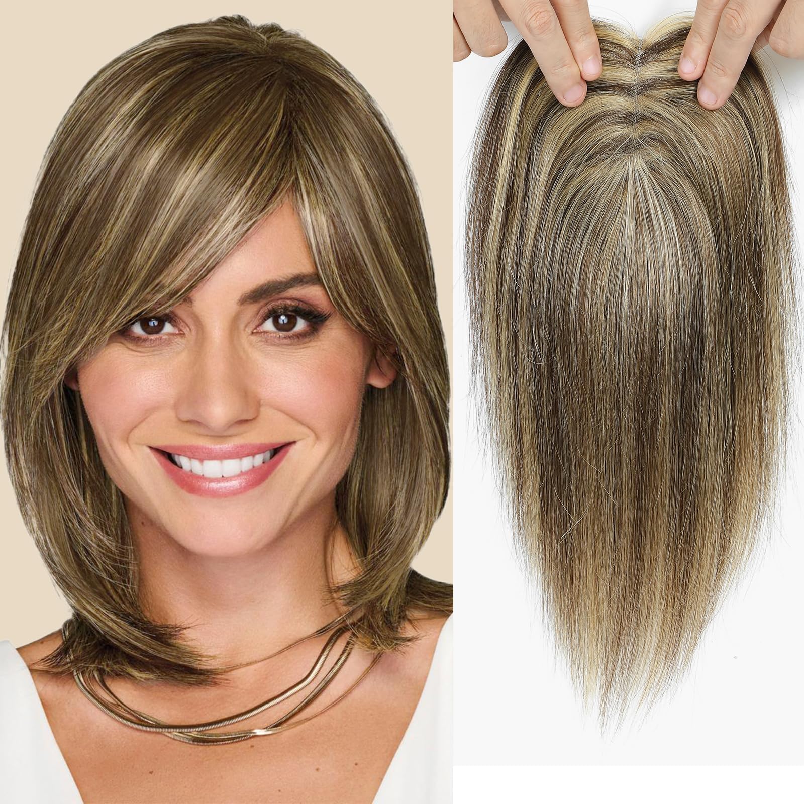 Amazon.com : SEA SINGING Hair Toppers for Women Real Human Hair Toppers ...