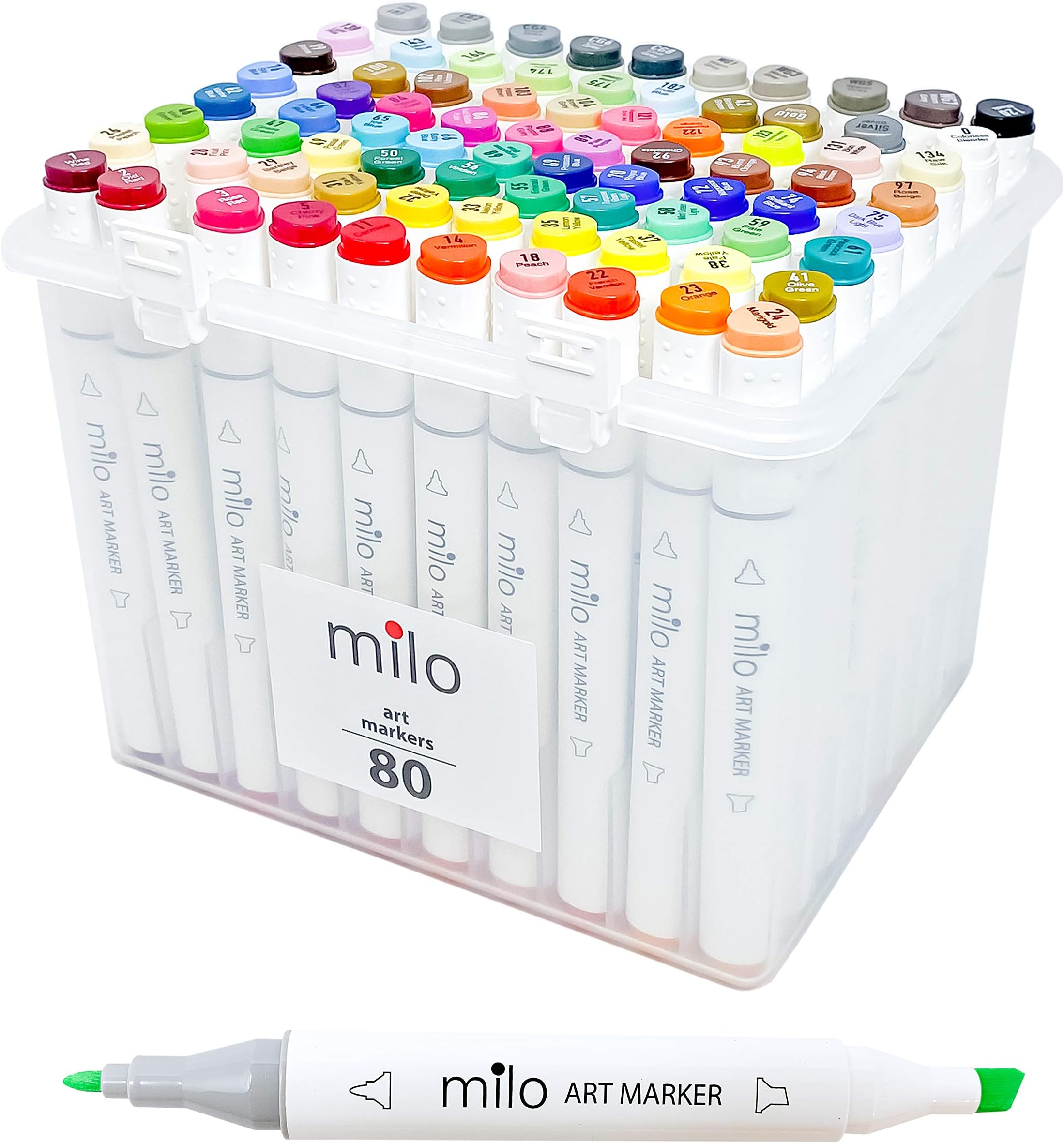 Amazon.com: milo Alcohol Markers Set of 80 Art Markers | Double Tip ...