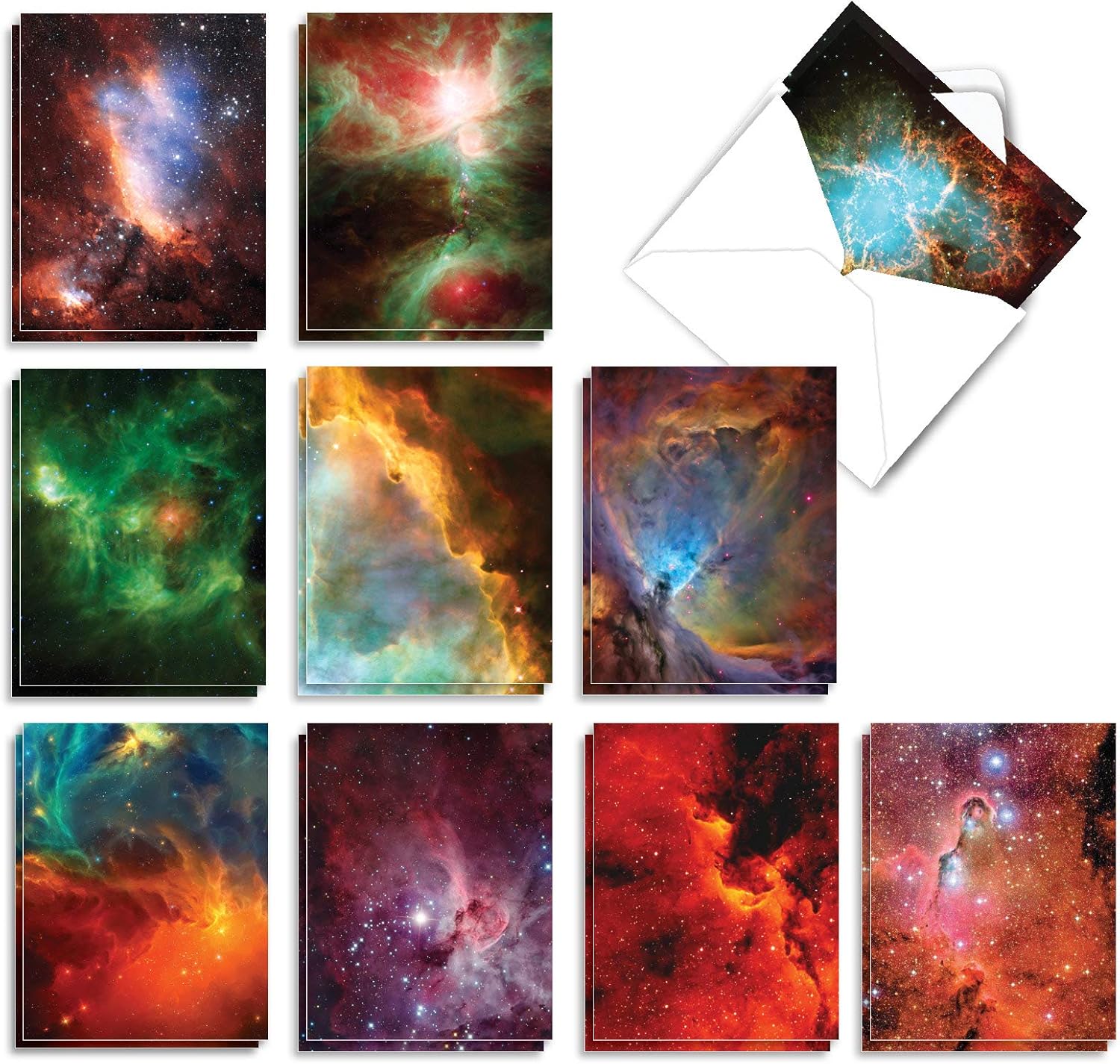 Amazon.com : The Best Card Company Galaxy Blank Note Cards Set – 20 ...