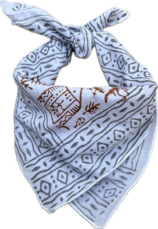 Amazon.com: Stylish Cotton Bandanas For Women - Handmade Hand Block ...
