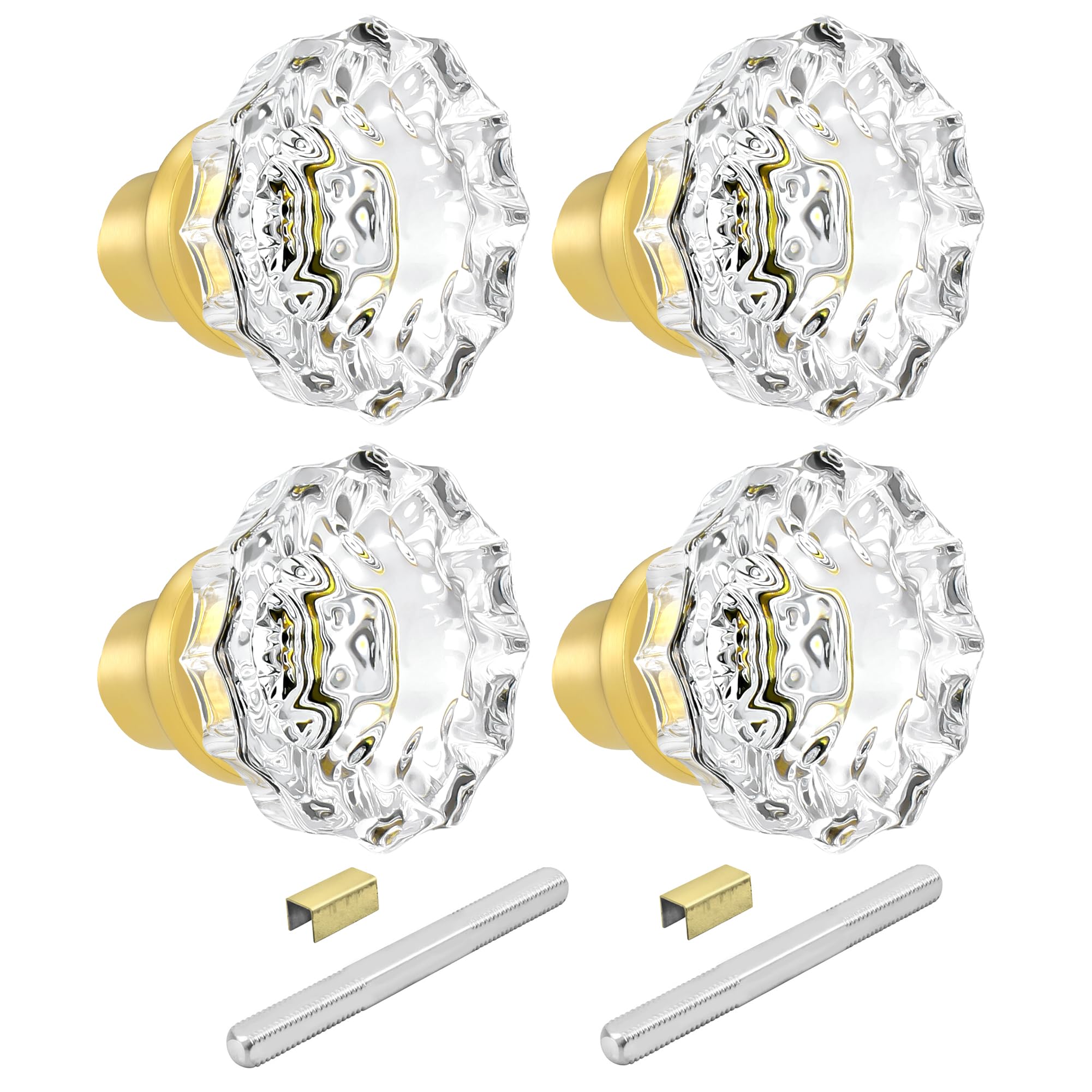 Interior Door Solid Brass Rosette Mortise Lock Set With Fluted Glass ...