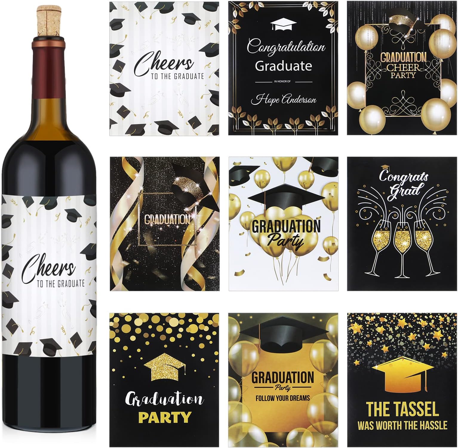 Amazon.com: 12 Pieces Graduation Gift Wine Labels Stickers Beer Bottle ...