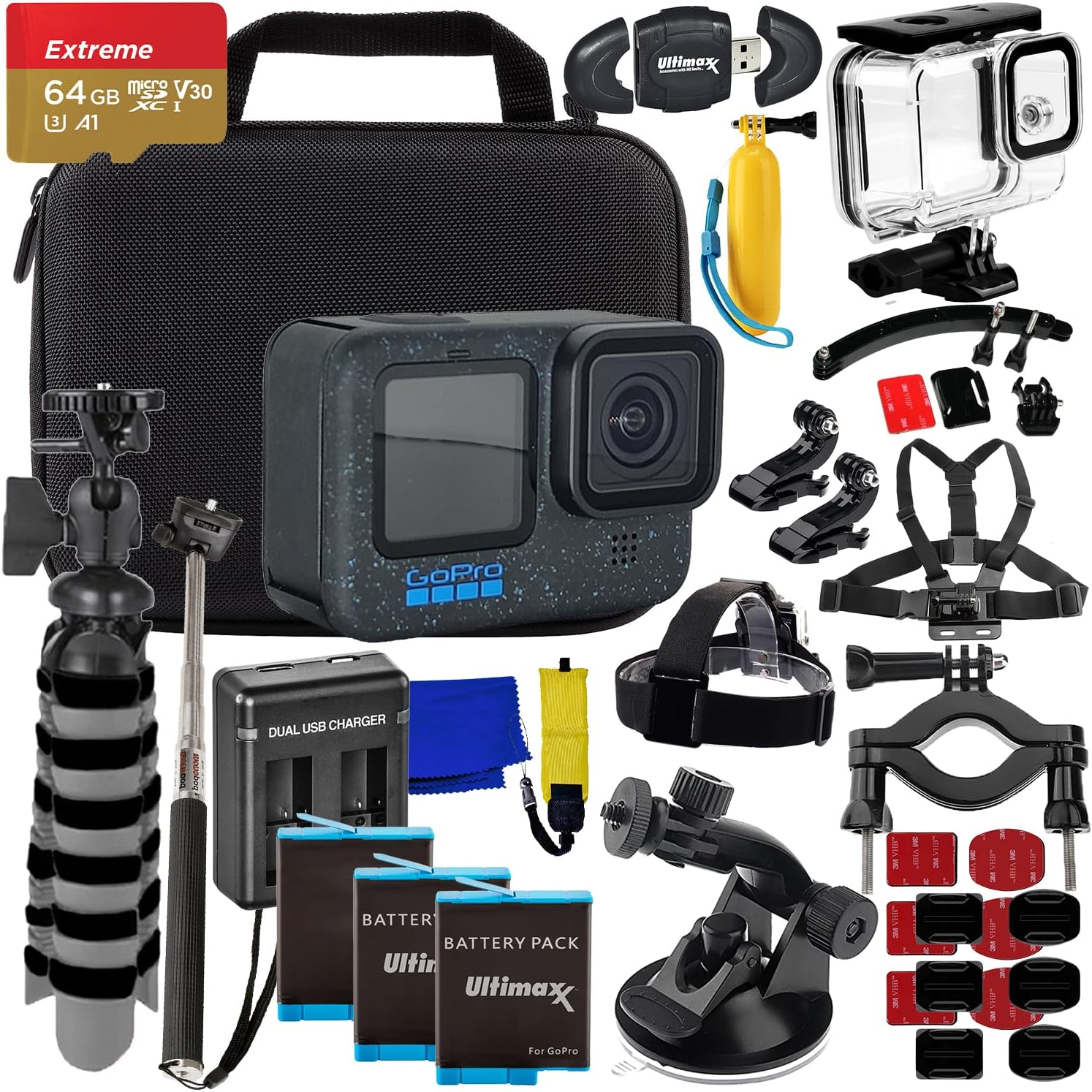 Amazon.com : SSE GoPro HERO12 (Hero 12) Bundle - Includes: 64GB Extreme ...