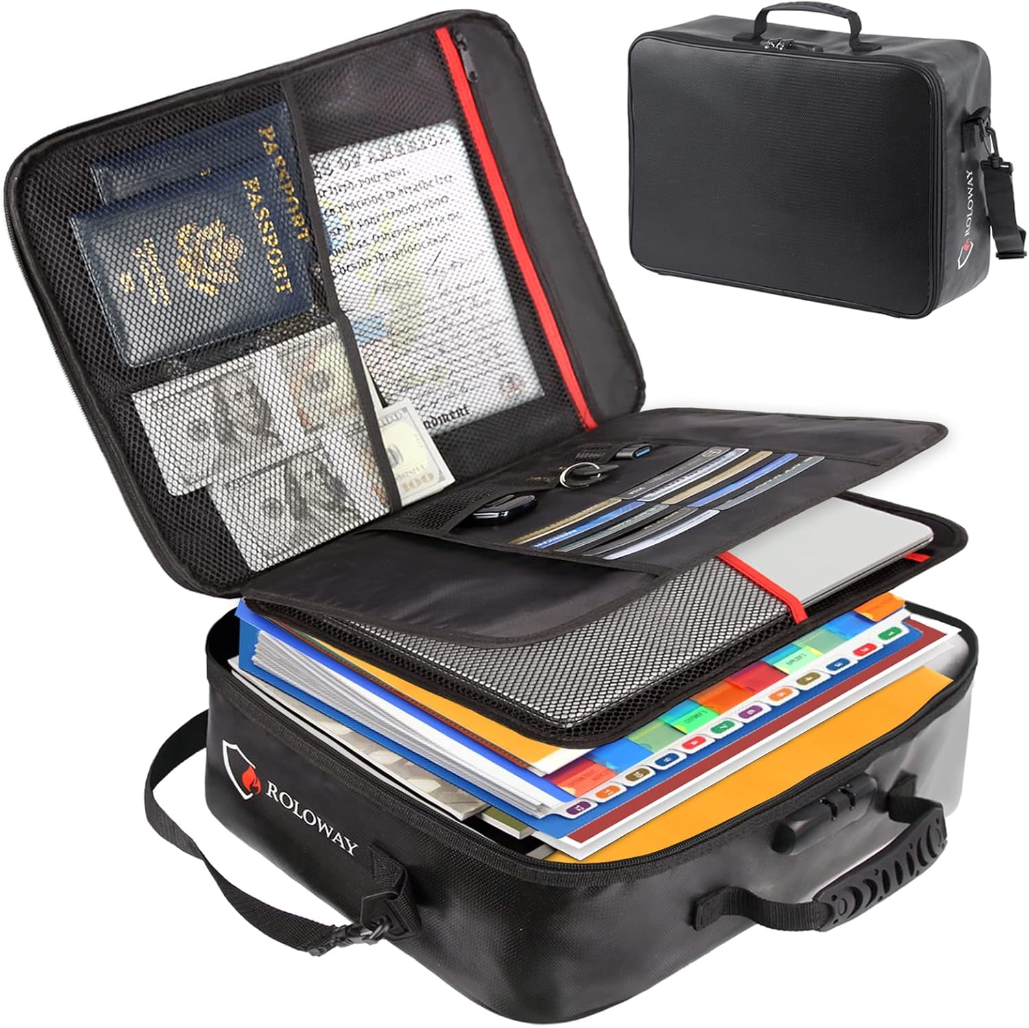 Amazon.com: ROLOWAY Fireproof Document Bag (17 x 11.8 x 5 inch) with ...