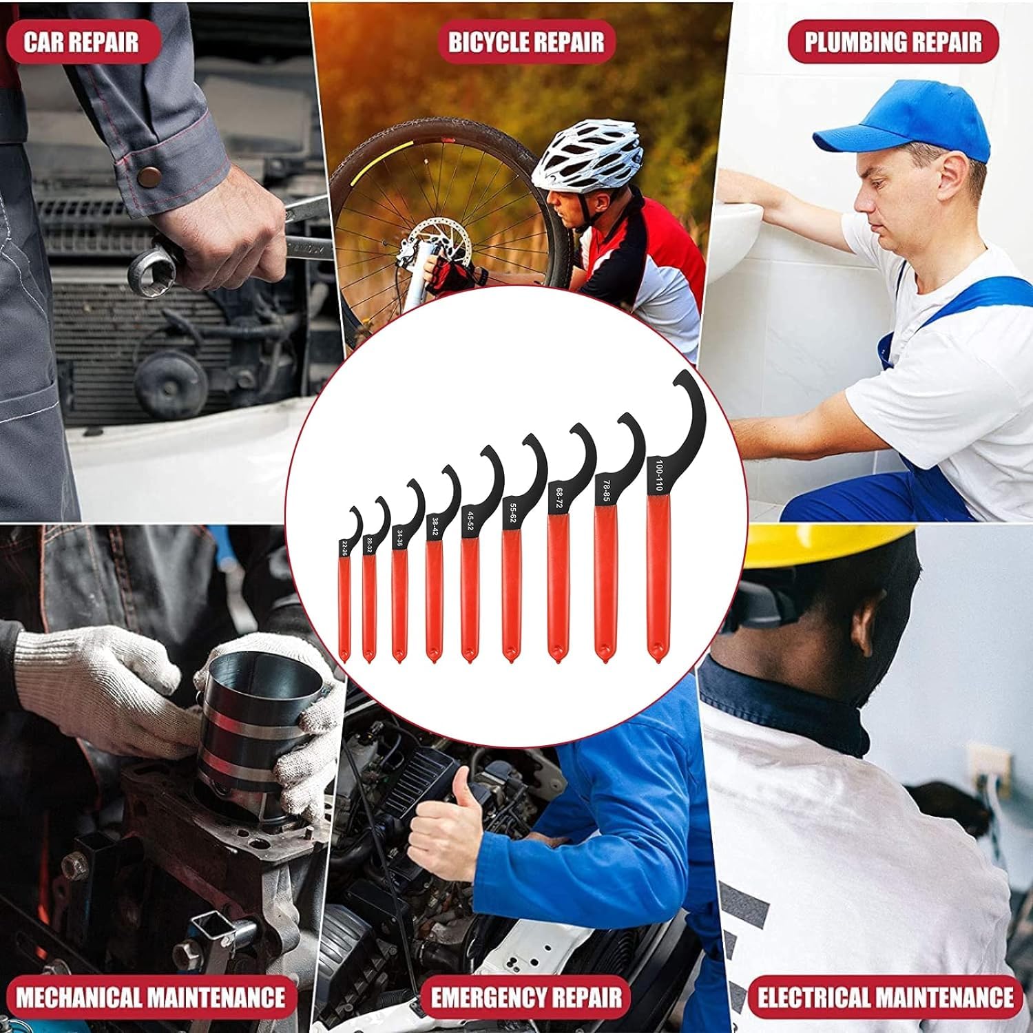 Malloom 9 Pieces Coil Over Wrench Shock Spanner, Adjustment Shocks ...