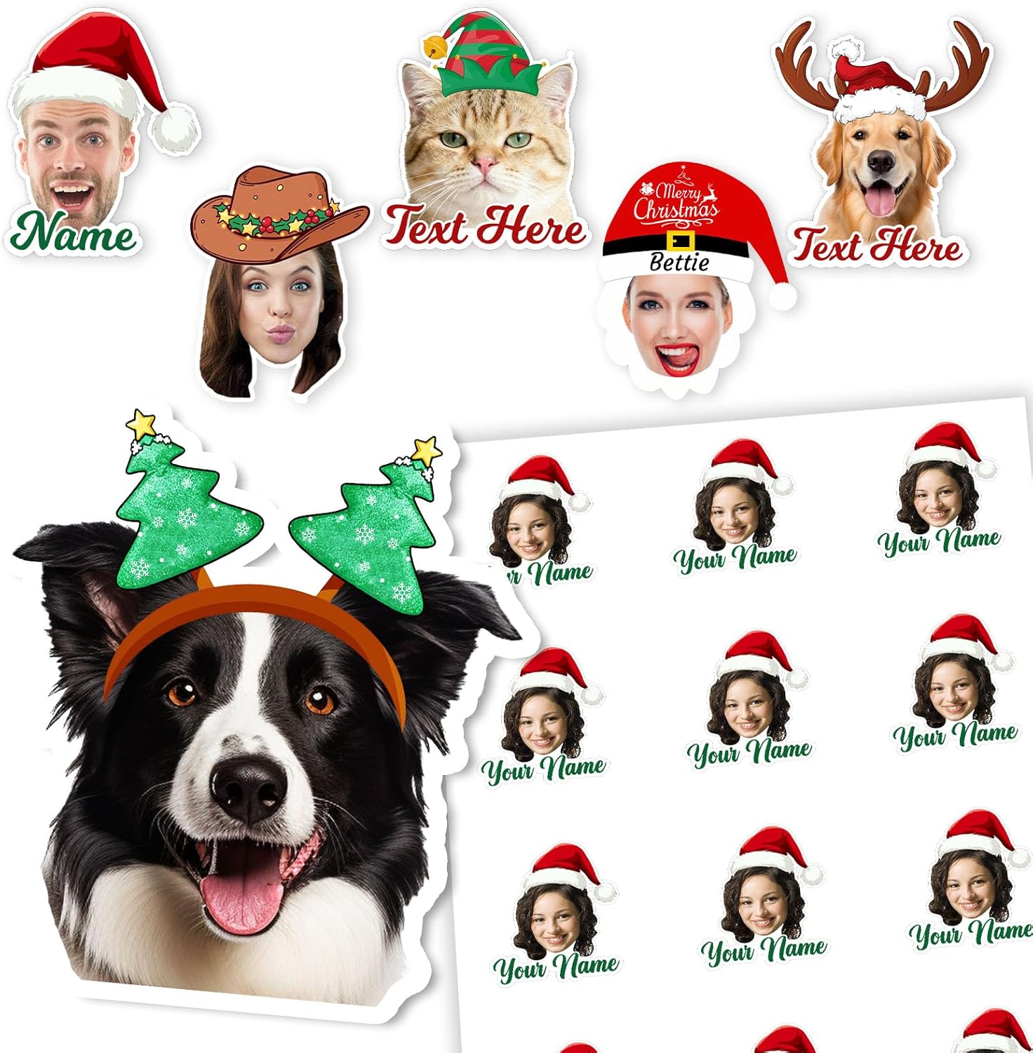 Amazon.com: Personalized Christmas Stickers Labels Custom Chritsmas ...