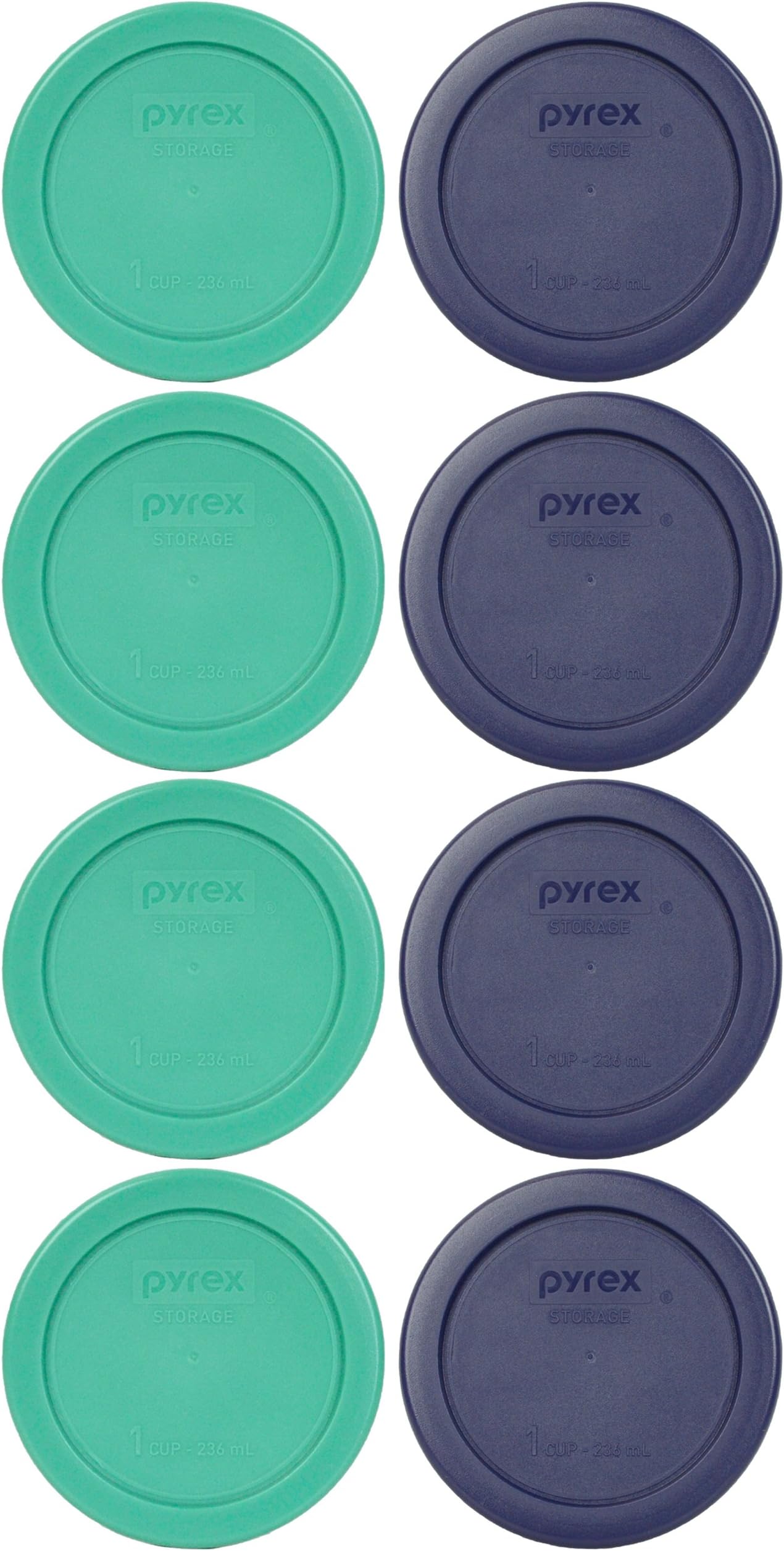 Amazon.com: Pyrex 7202-PC 1-Cup (4) Green and (4) Blue Food Storage ...