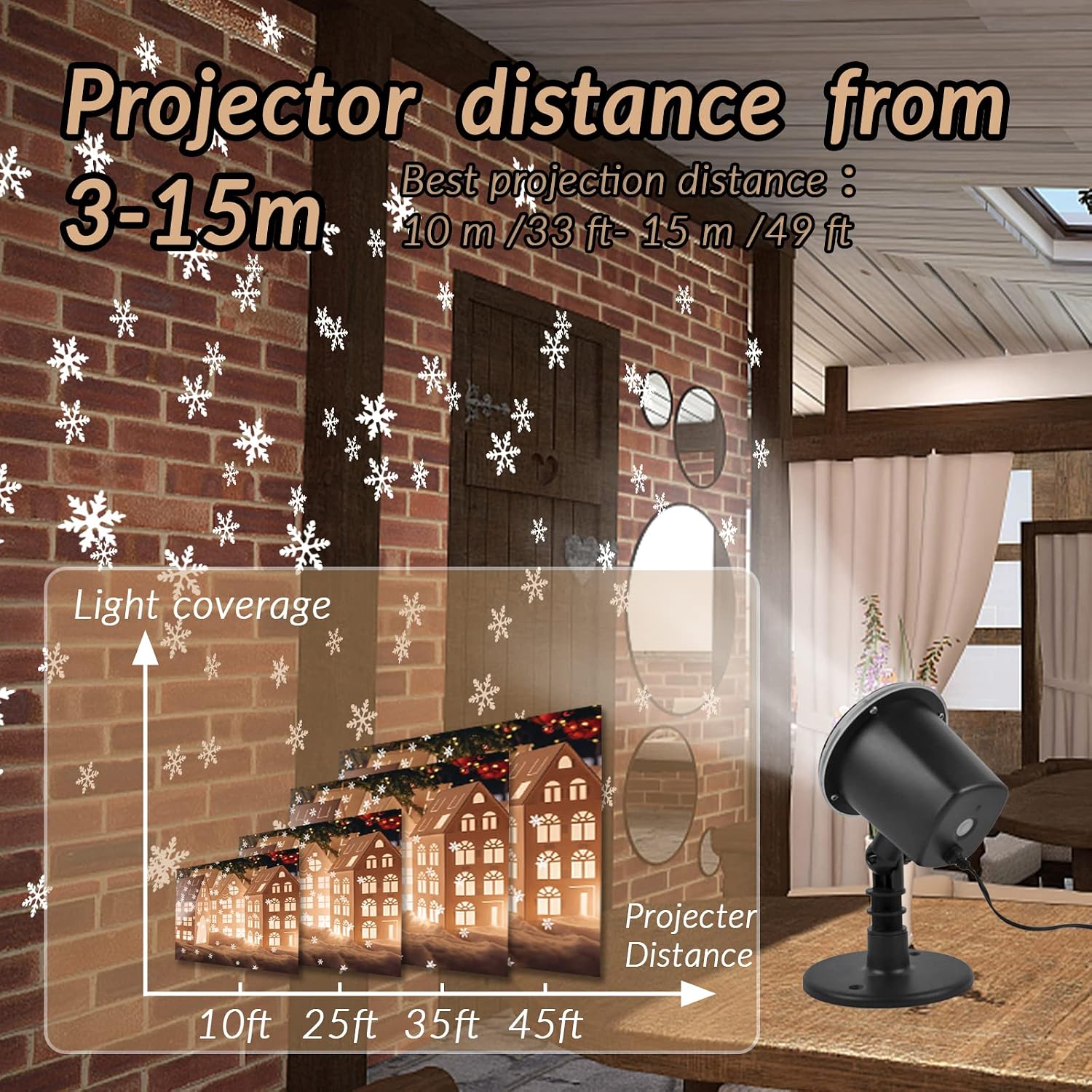 Luces de proyector de Navidad para exteriores, resistentes a la ...