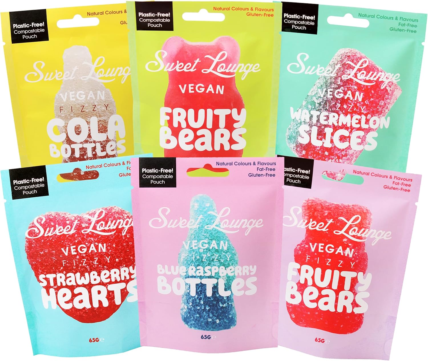 Sweet Lounge Vegan Gummy Taster Bundle 6x 65g. Vegan Gummy Sweets ...