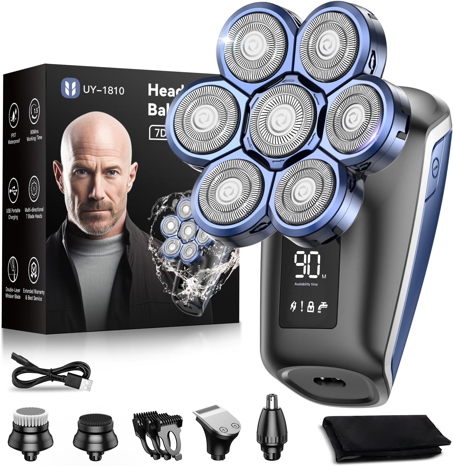Amazon.com: Head Shavers for Bald Men, Uythumidid 7D Wet/Dry Waterproof ...