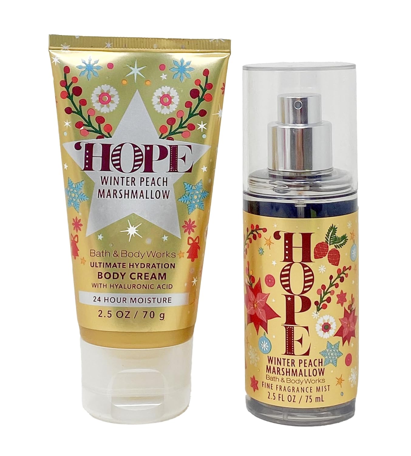 Amazon.com : Bath & Body Works HOPE Winter Peach Marshmallow - Duo Set ...