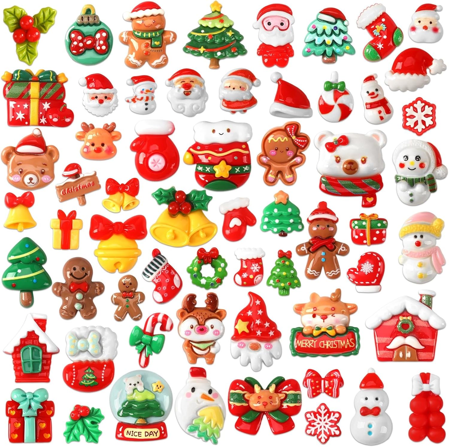 Amazon.com: DTOFOOT 60 Pcs Mini Christmas Resin Charms,60 Styles ...