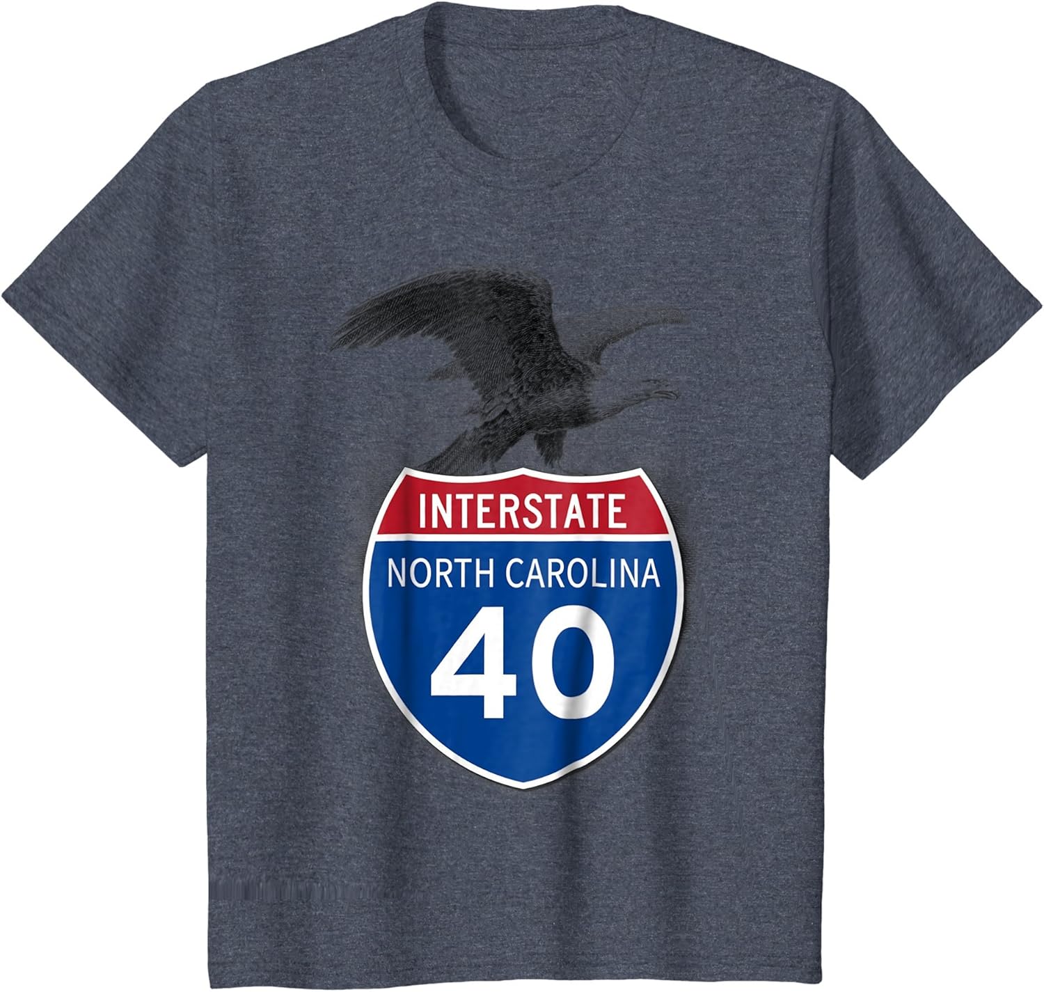 Amazon.com: North Carolina NC I-40 Highway Interstate Shield TShirt Tee ...