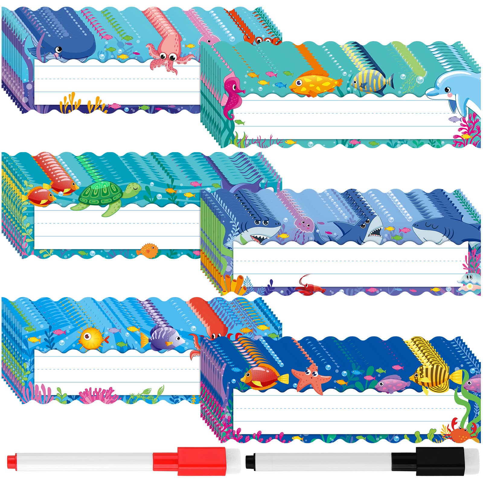60 Pcs Name Tags For Classroom Ocean Name Plate Desk | Desertcart Ireland