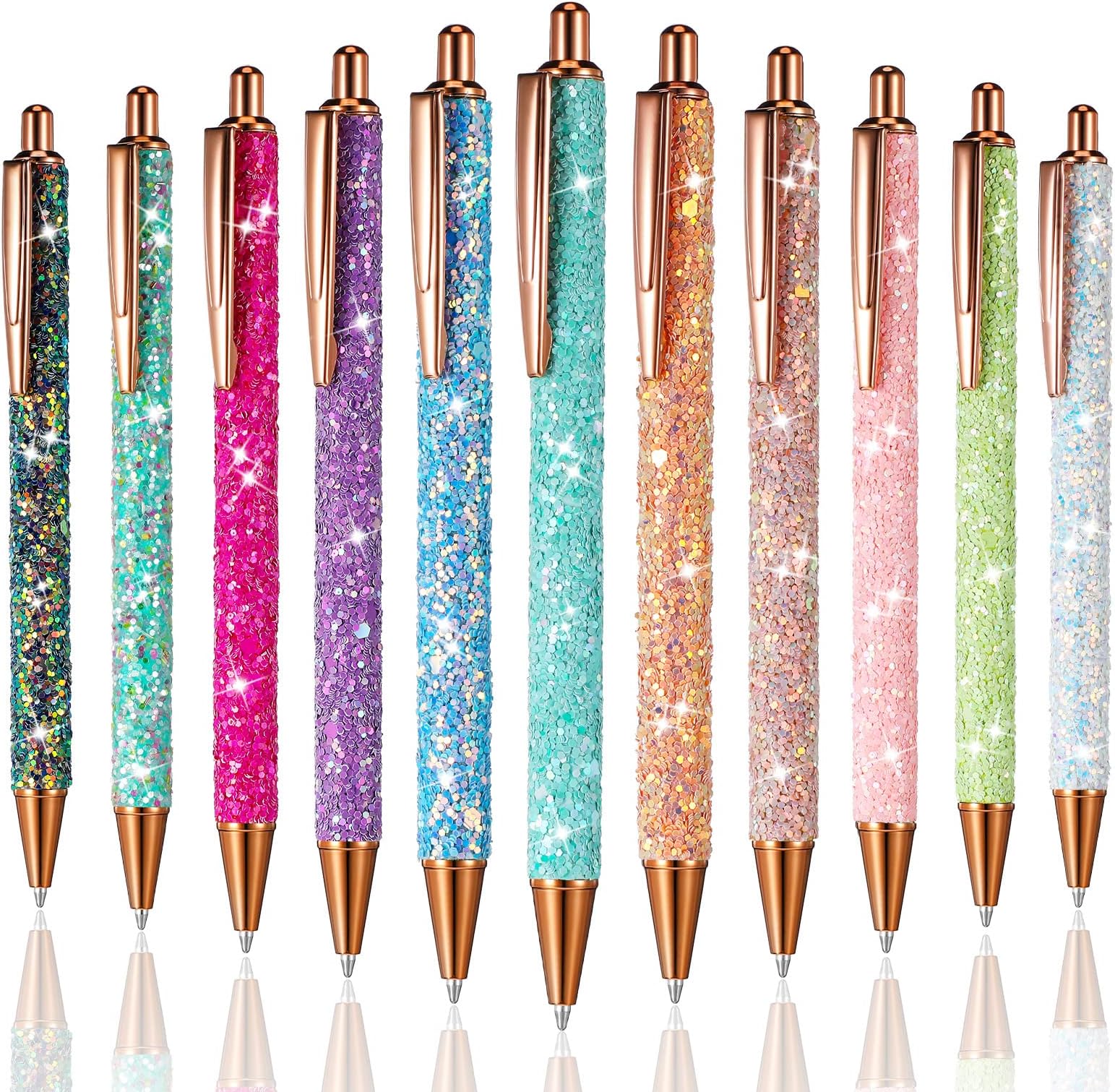 Amazon.com : Fancy Pens for Women | Set of 12 White Pens with Colorful ...