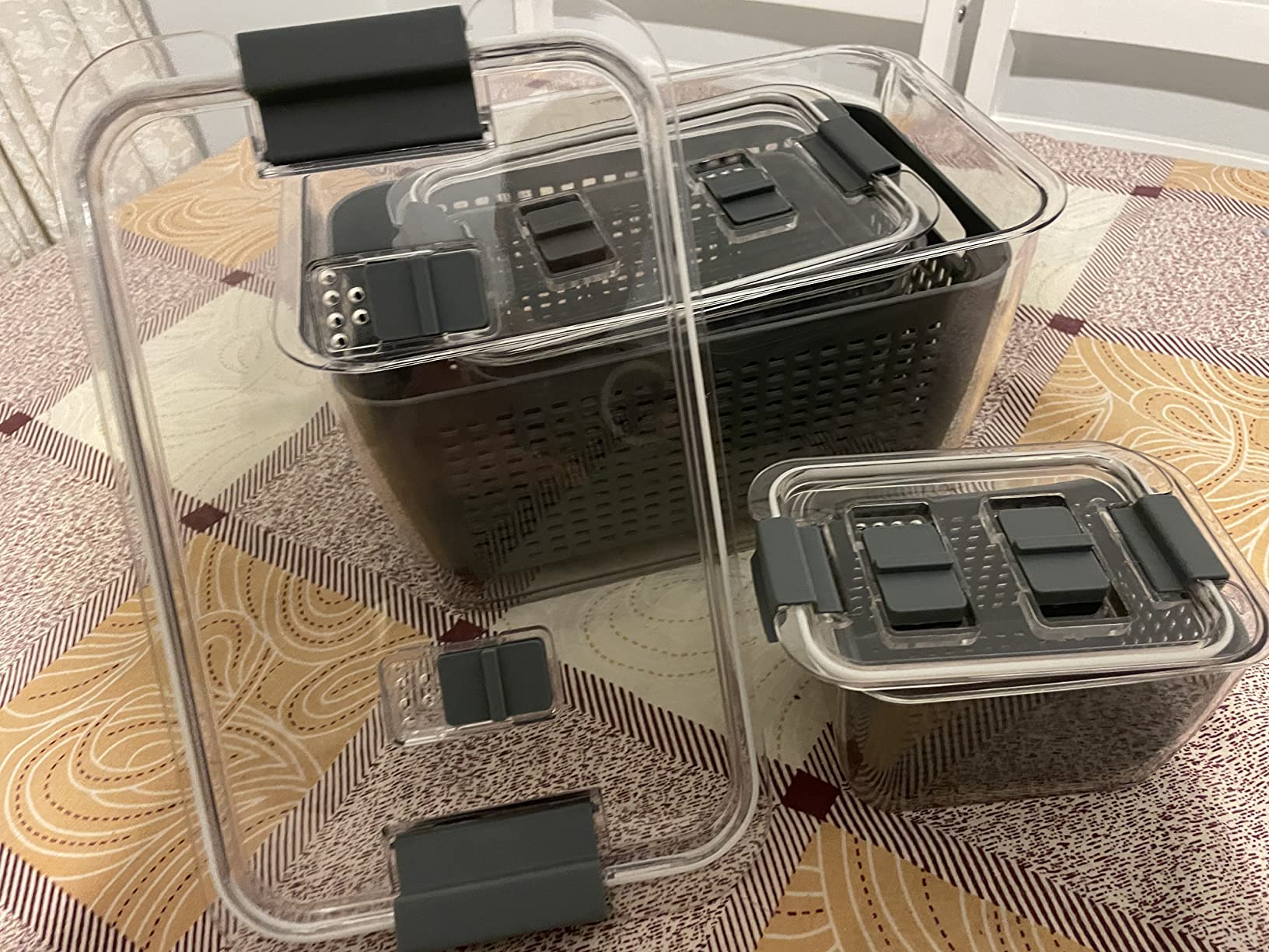 GuGo 3 Pack Fridge Organiser, Vegetable and Fruit Basket, Fridge ...