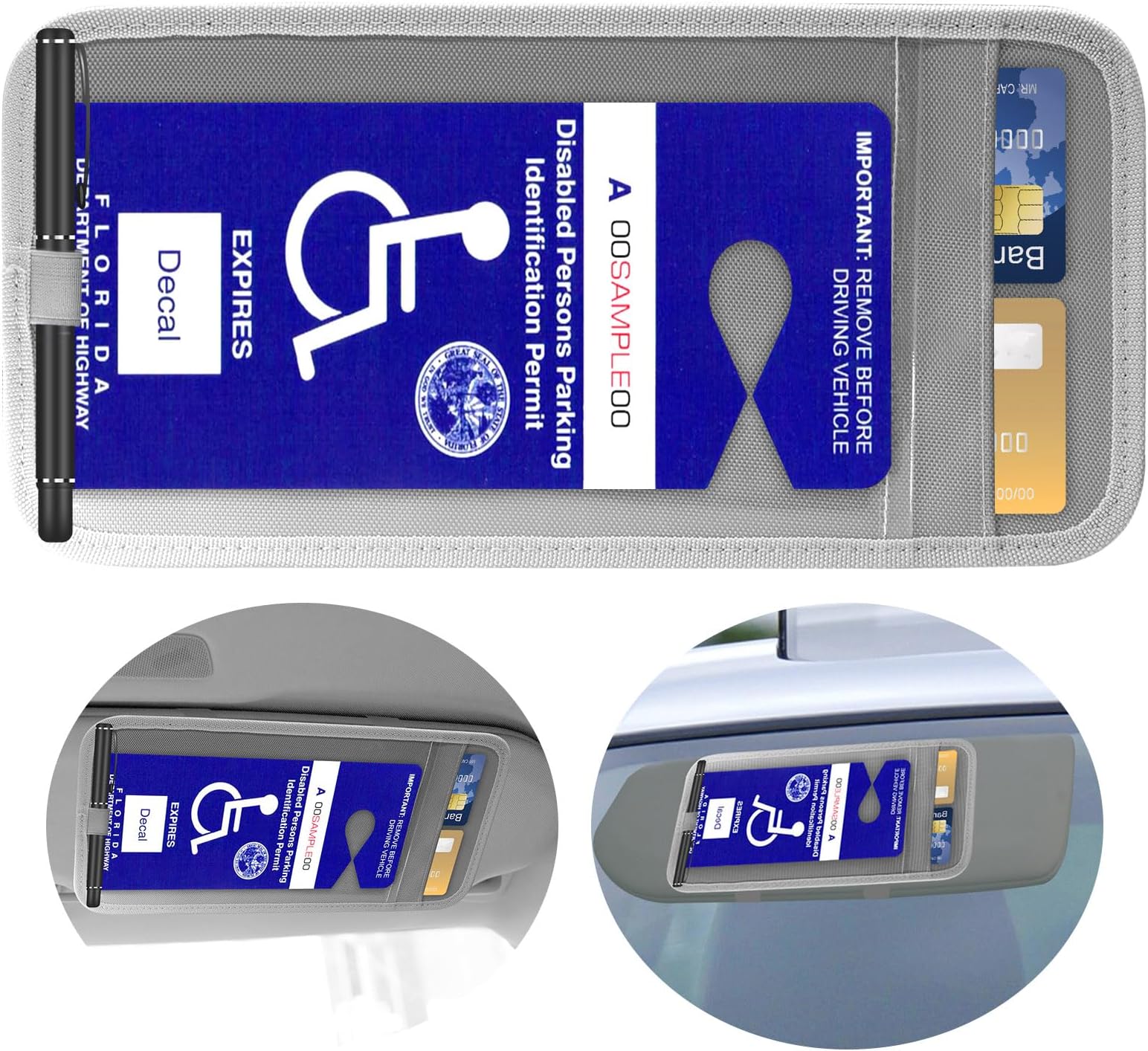 Amazon.com: CHIMUYU Handicap Placard Holder for Car, Disabled Parking ...