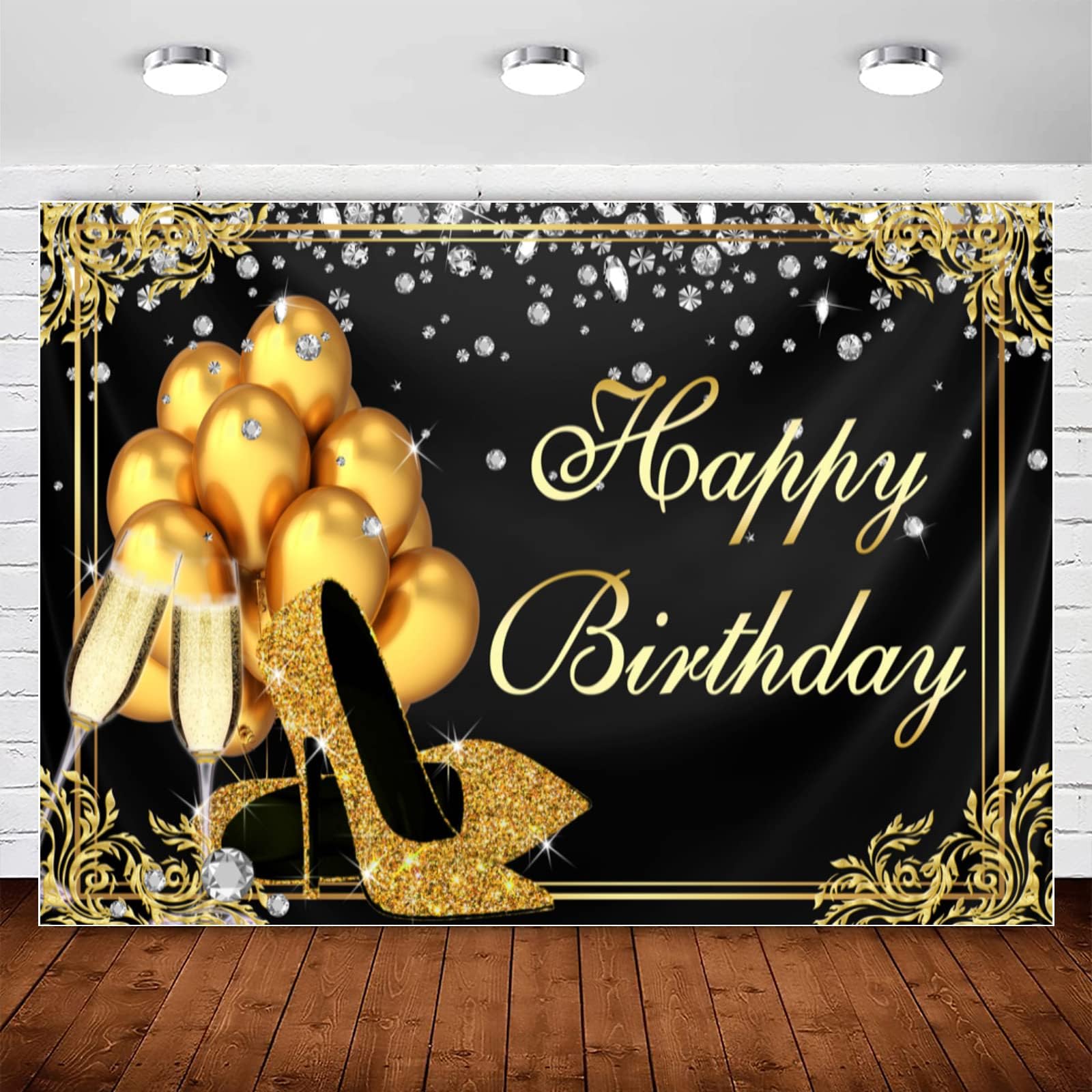 Amazon.com : DORCEV Happy Birthday Backdrop Lady Queen Theme Birthday ...
