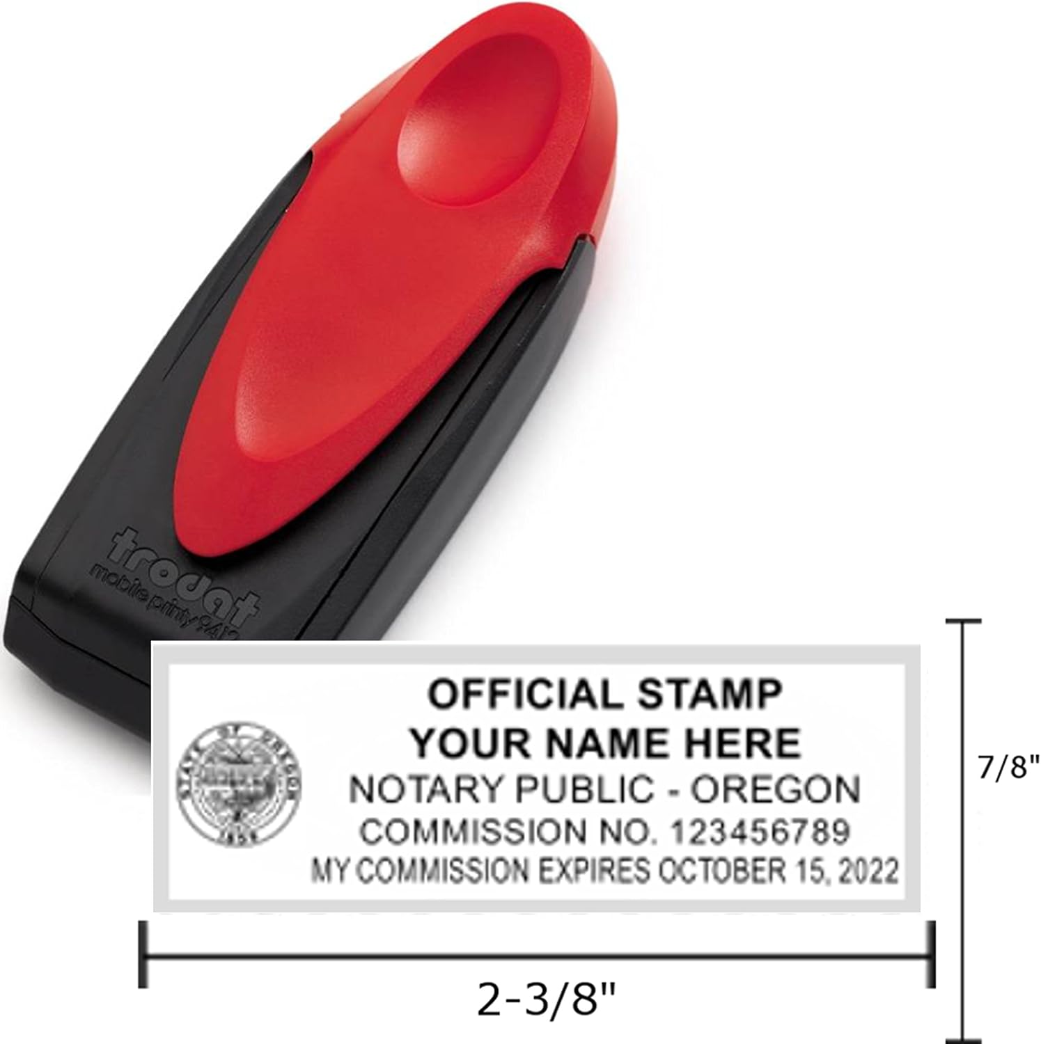Amazon.com : Red Standard Mobile Notary Pocket Stamp (Black Ink ...