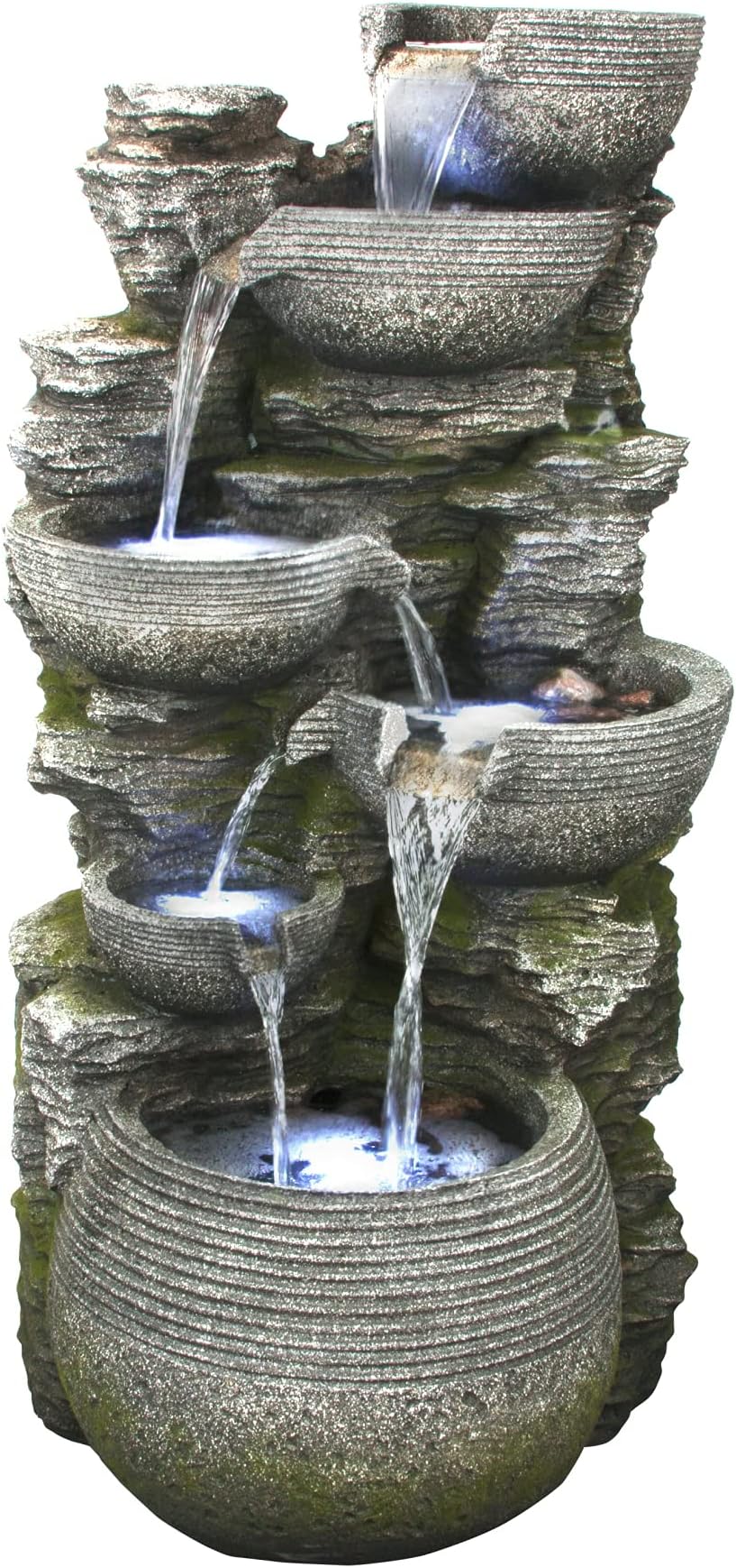 Outsunny Fontaine à eau pour robinet et tonneau, fontaine cascade en ...