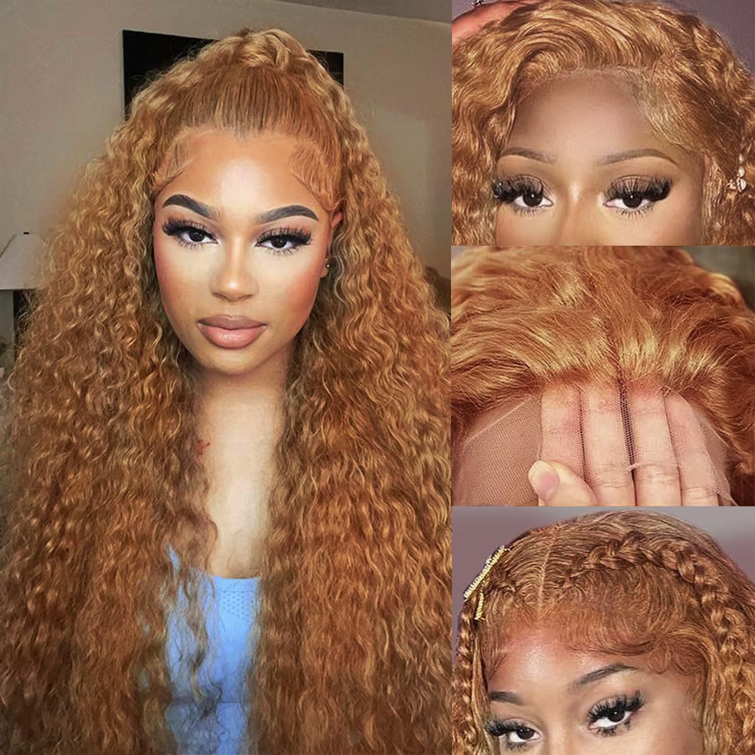 Amazon.com : TUBELLUS 13x6 Deep Wave Lace Front Wigs Human Hair Natural ...